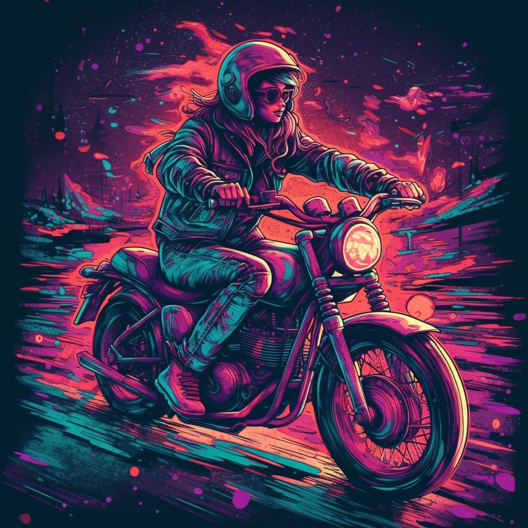 Biker Girl | Digital Art Print for Posters, Wall Decoration and Picture ...