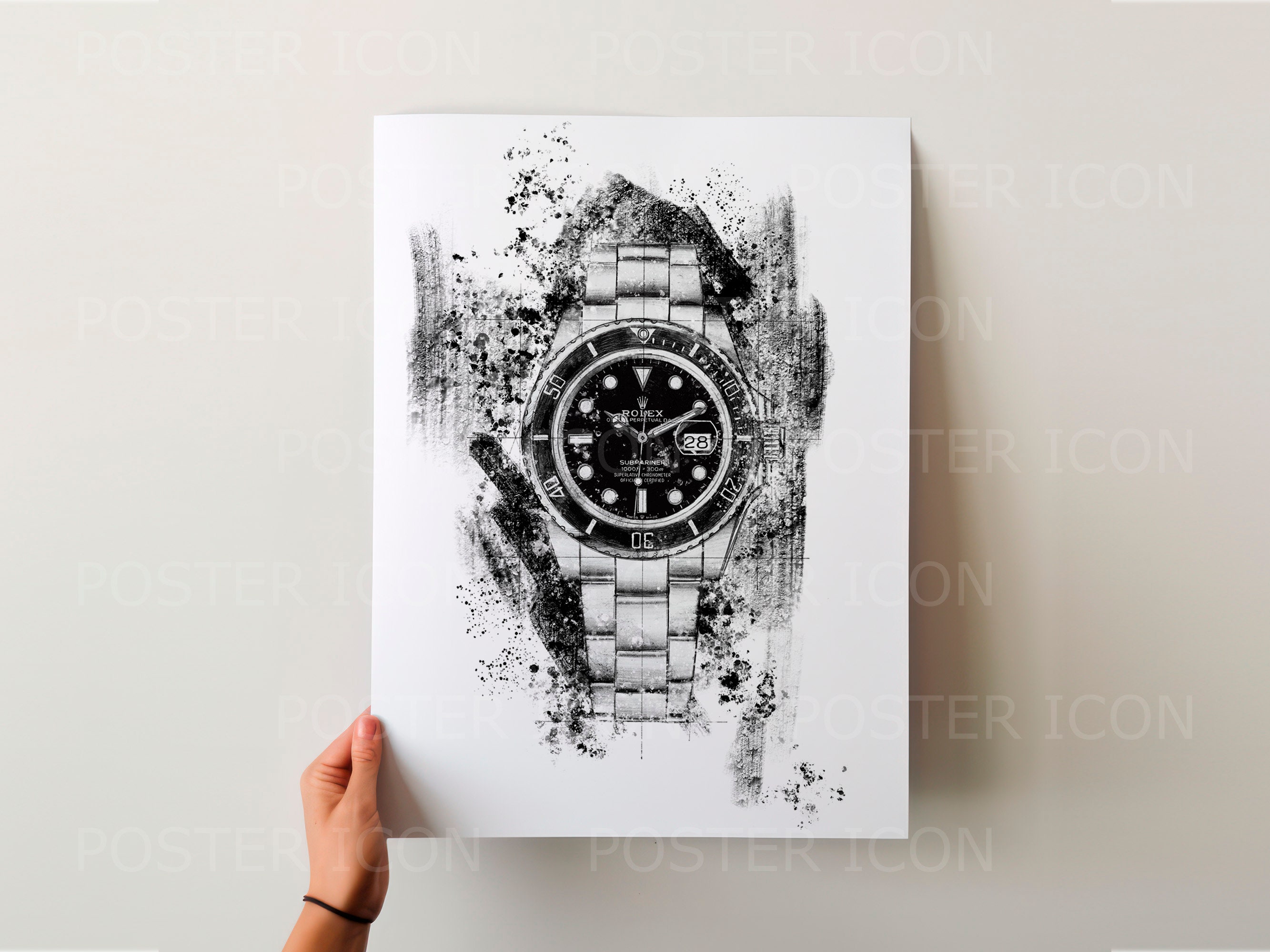 3 Illustrations of Rolex Submariner Abstract Contemporary - Etsy