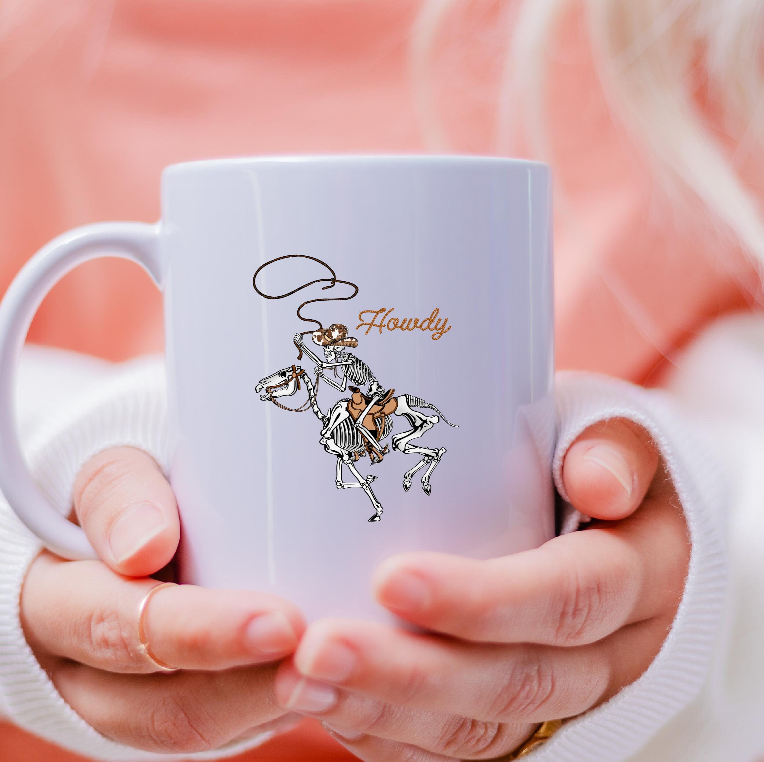 Howdy Skeleton Mug, Howdy Skeleton Canvas Tote Bag, Howdy Skeleton ...