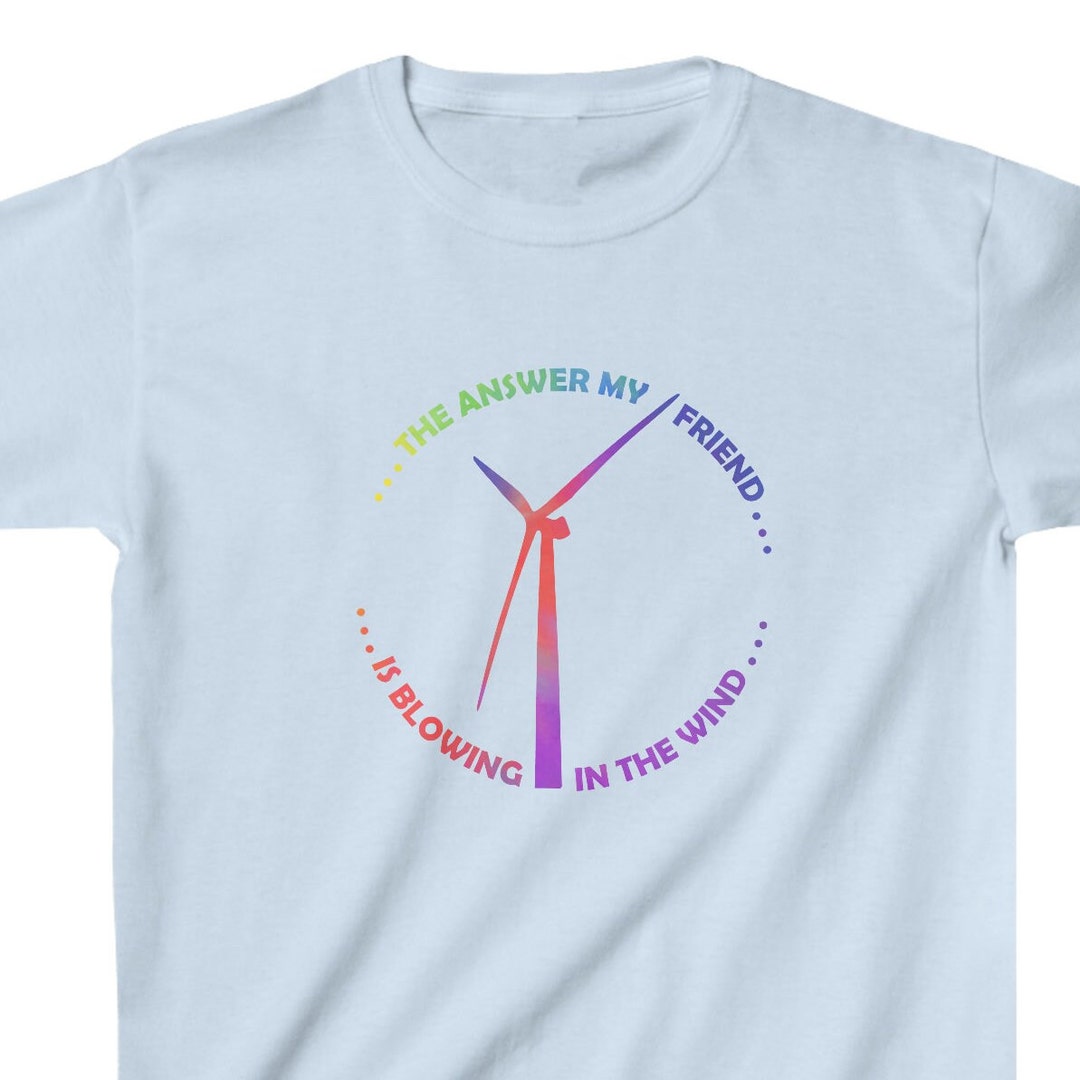 Kids Wind Turbine T-shirt, Blowing in the Wind, UK Printer - Etsy