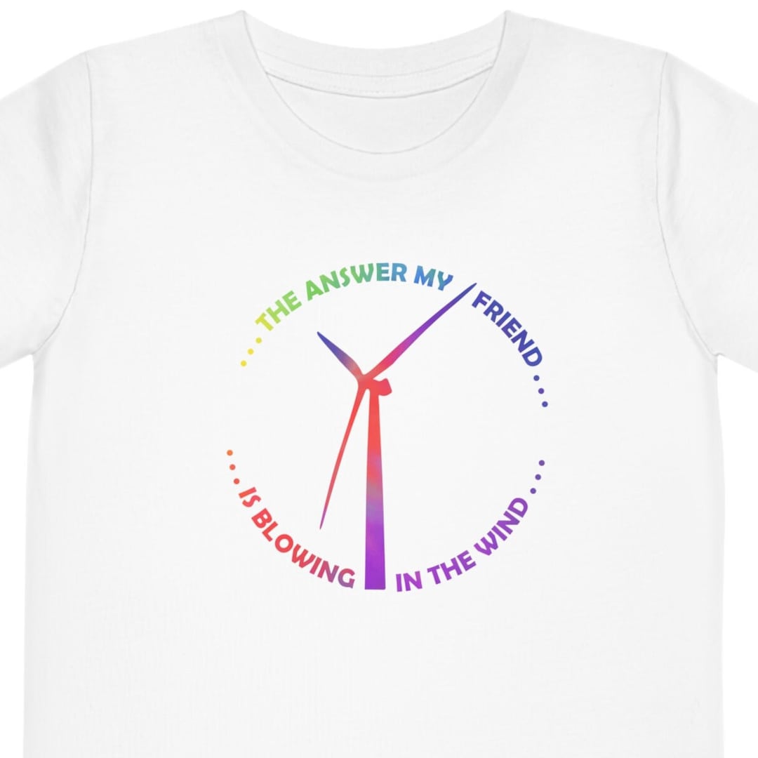 Kids Wind Turbine T-shirt, Blowing in the Wind, Organic Cotton, UK ...