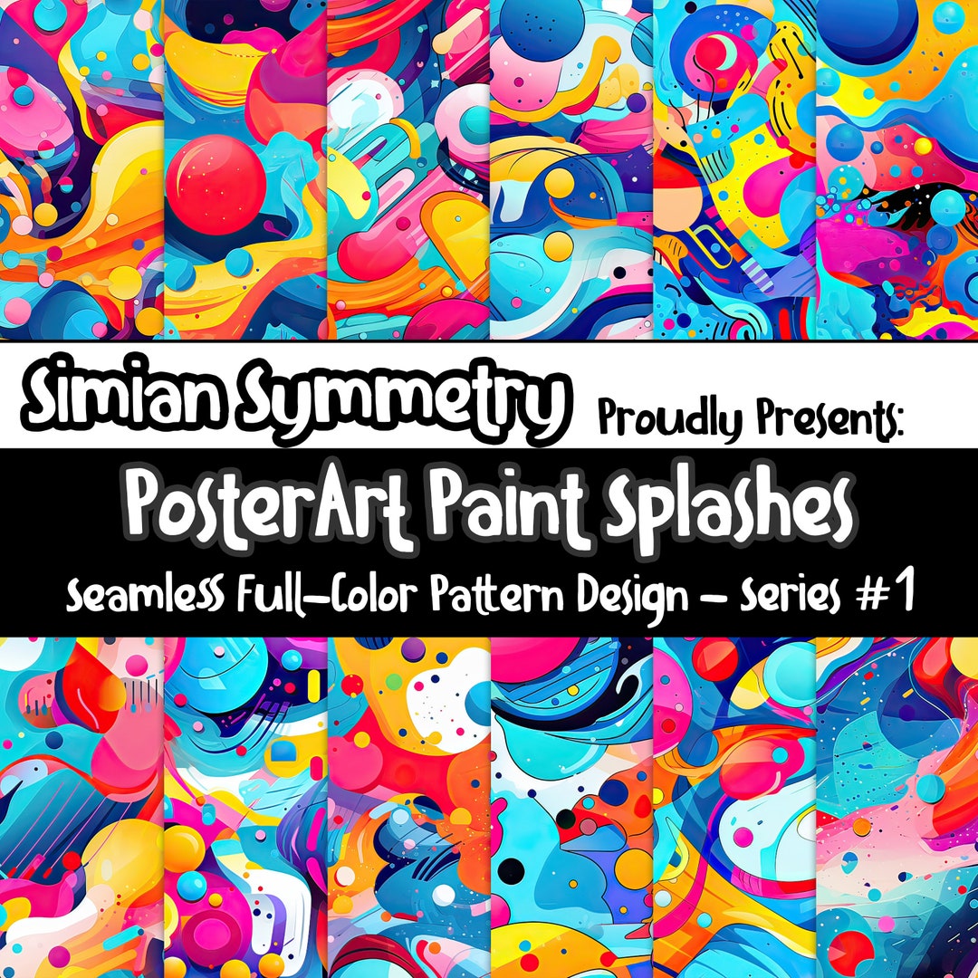 Posterart Paint Splashes | Instant Download | Seamless Patterns ...