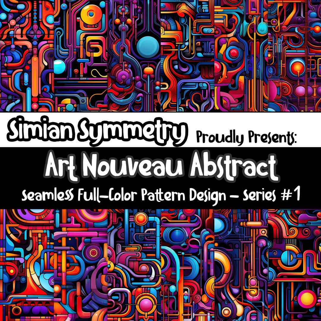 Art Nouveau Abstract | Instant Download | Seamless Patterns | Vintage ...
