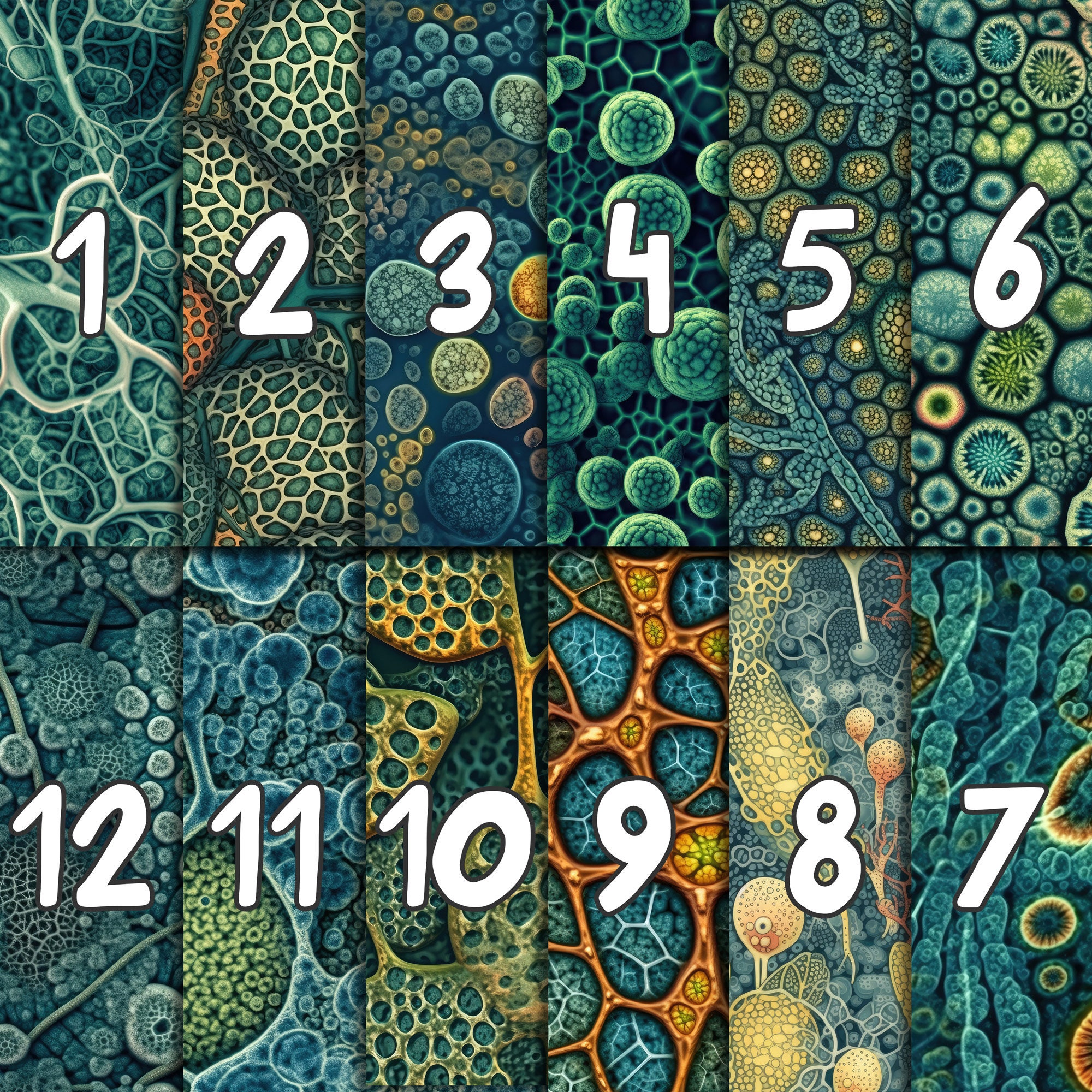 DIGITAL PAPER Microscopic Plant Cells Series 1 Seamless - Etsy