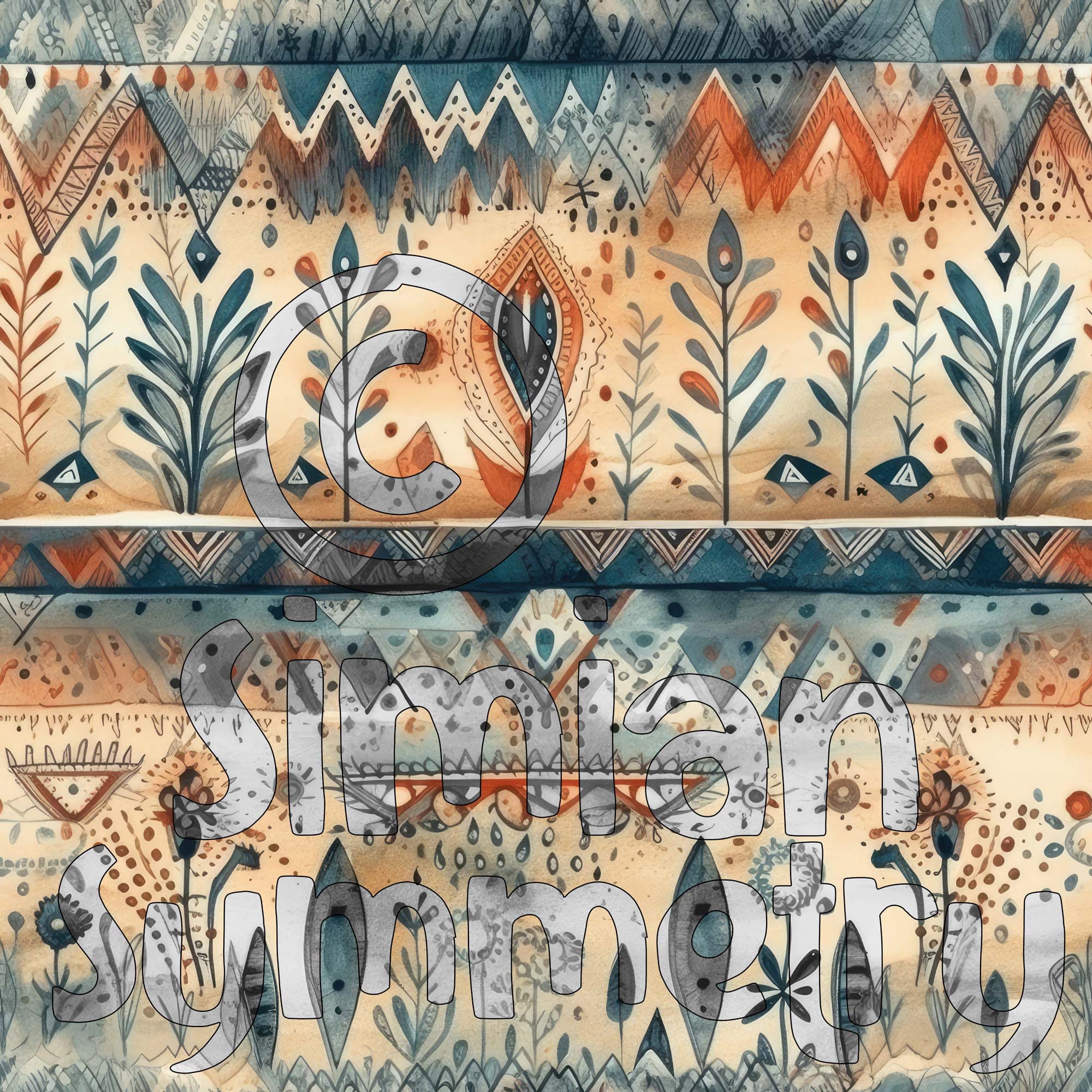 DIGITAL PAPER Tribal Series 1 | Seamless Designs | Twelve Colorful ...