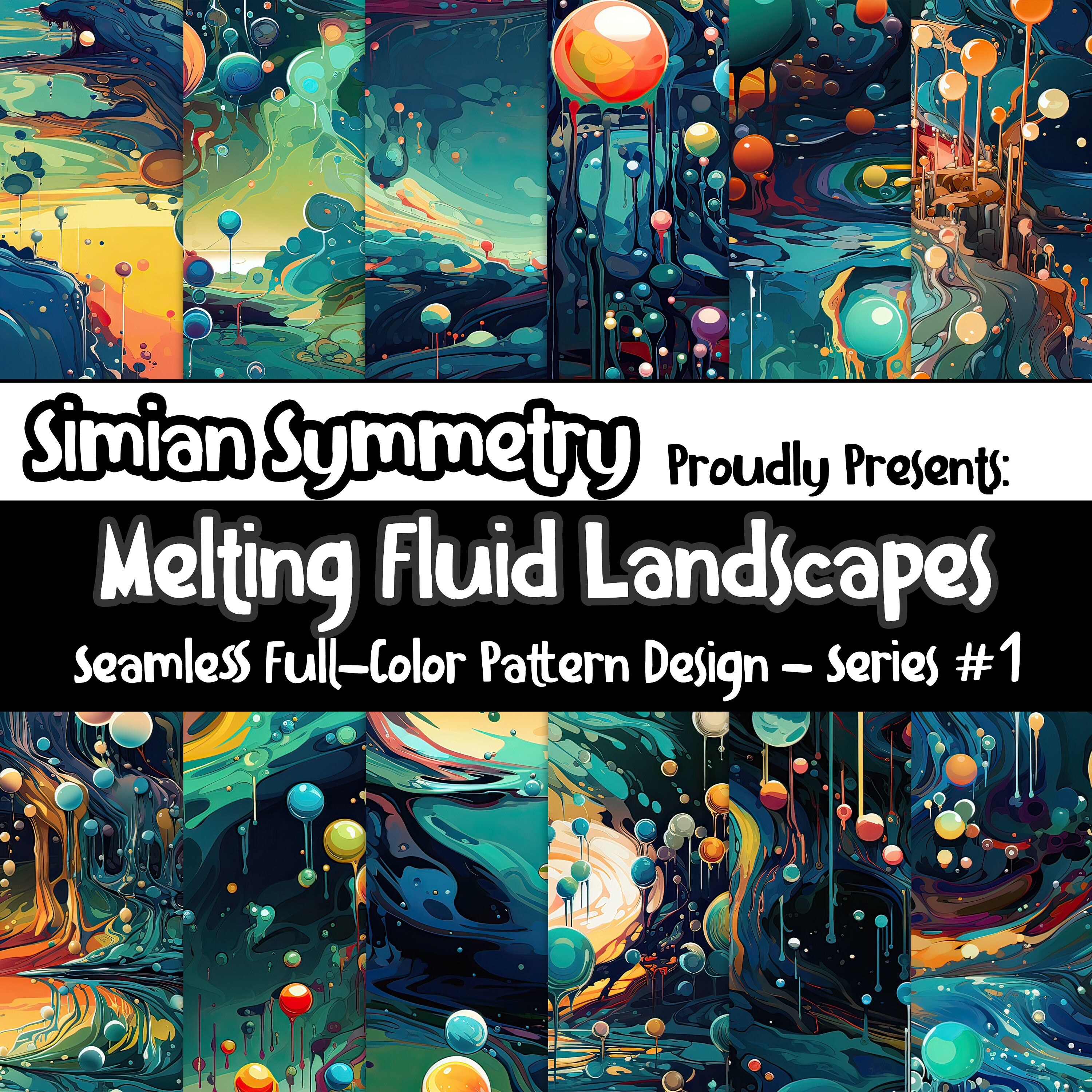 Melting Fluid Landscapes Instant Download Seamless Patterns Abstract ...