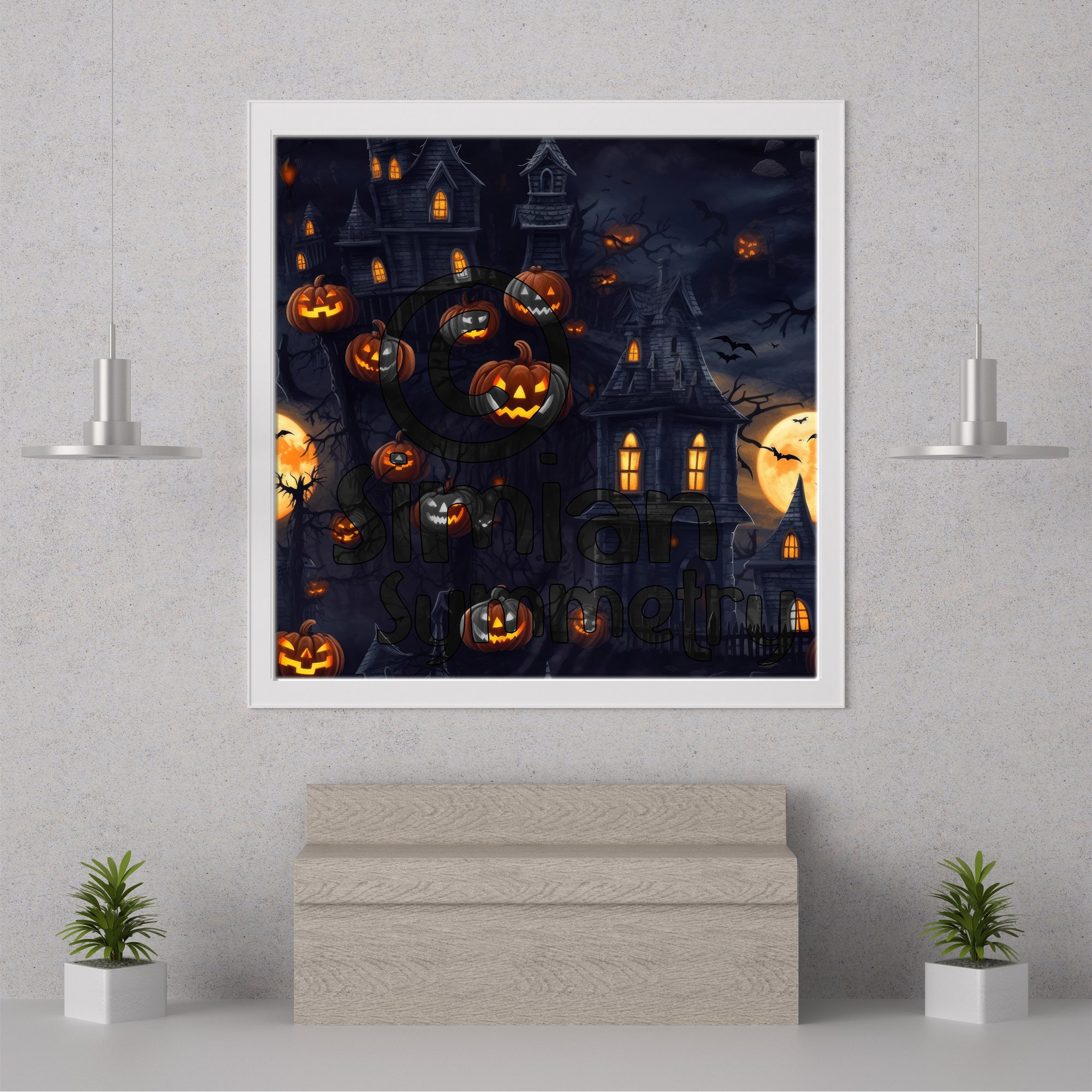 DIGITAL PAPER Halloween Haunted Houses Series 1 Seamless Designs Twelve ...