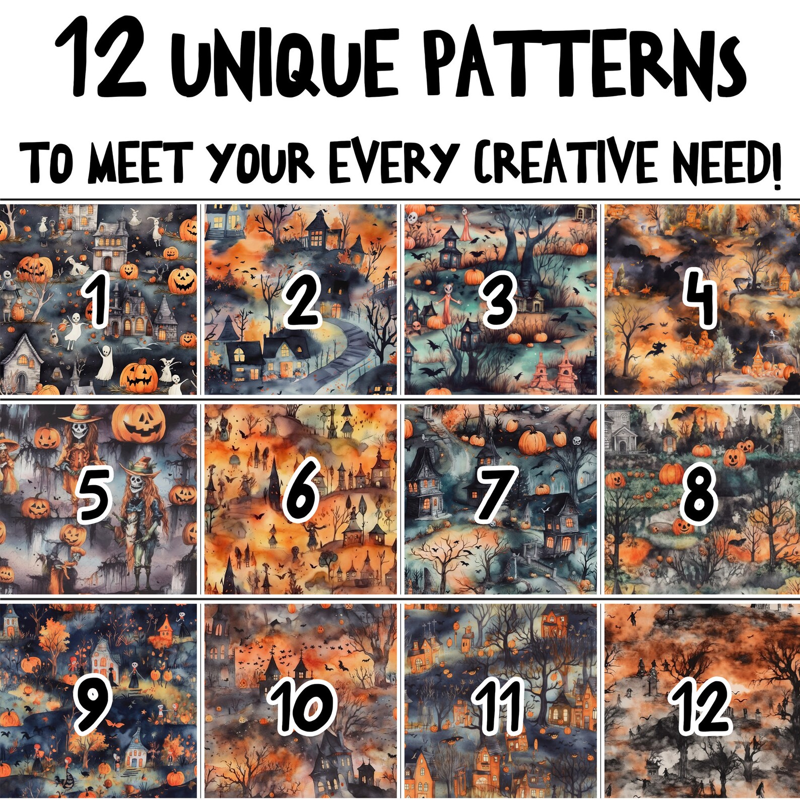 Spooky Halloween Digital Paper | Halloween Seamless | Spooky Halloween ...