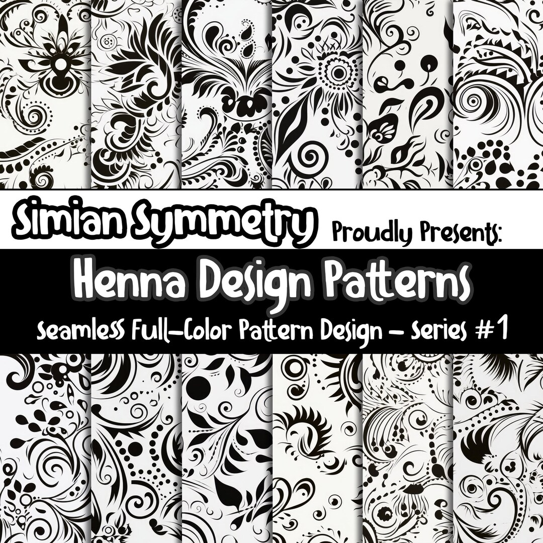 Henna Design Patterns Digital Paper | Instant Download | Seamless ...