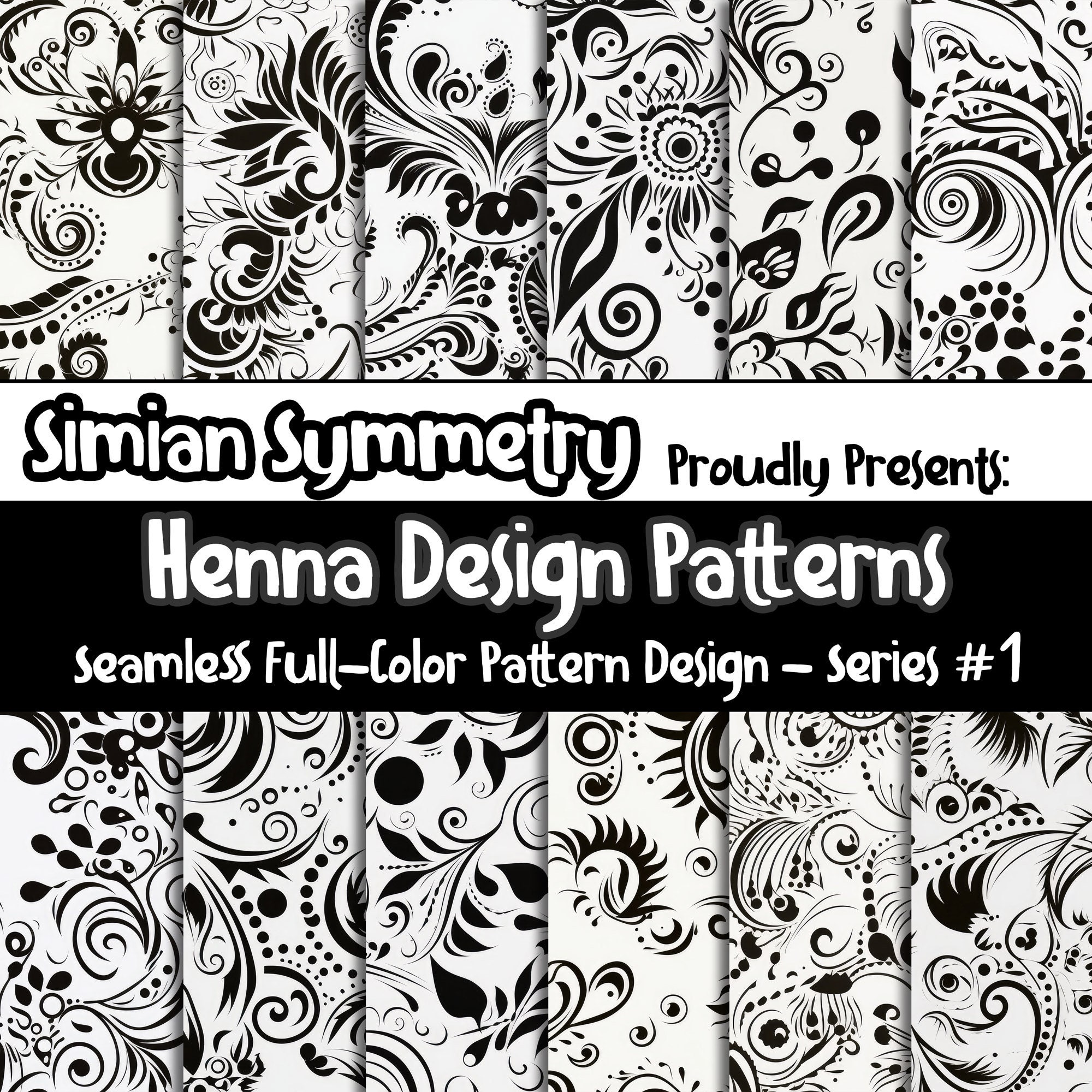 Henna Design Patterns Digital Paper | Instant Download | Seamless ...
