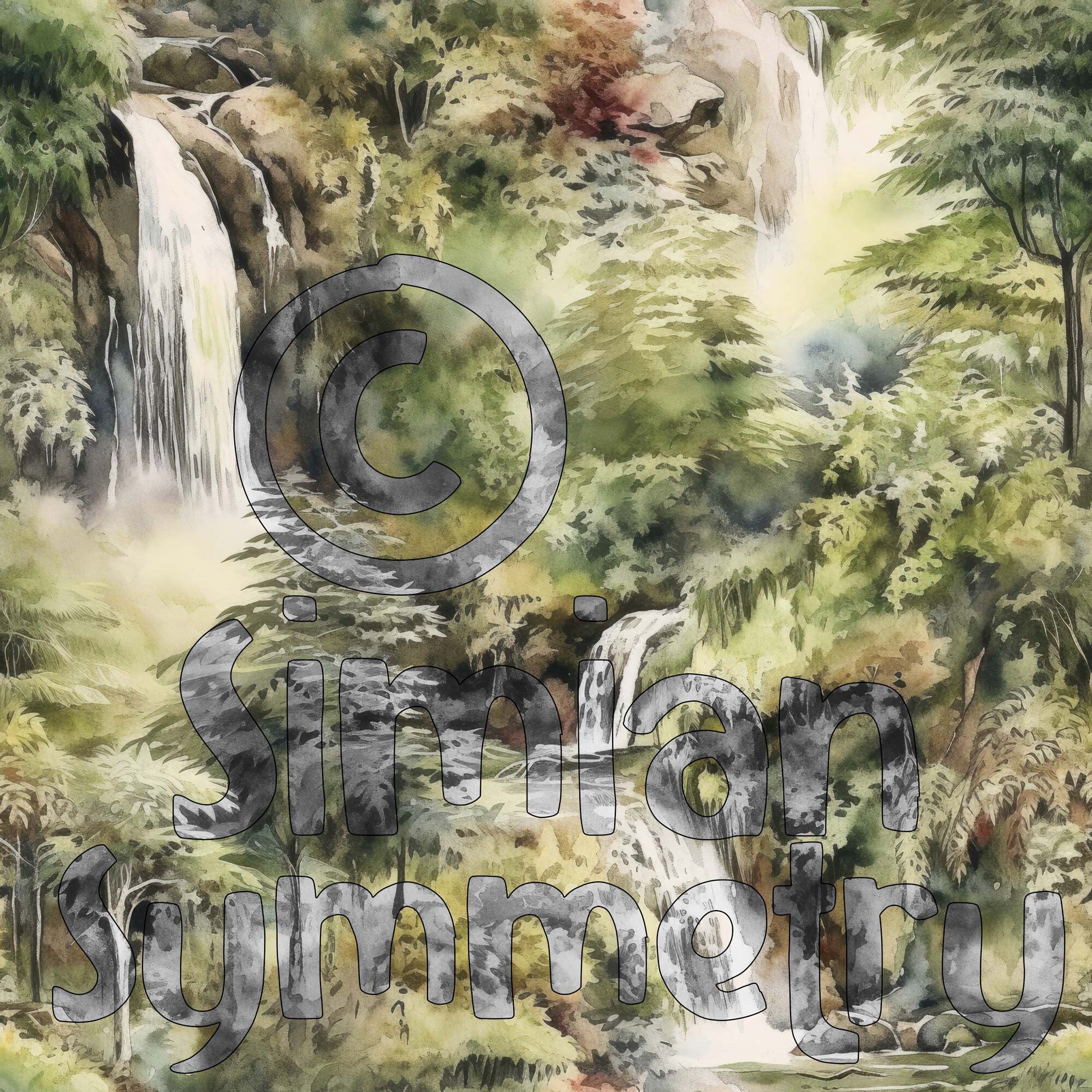 DIGITAL PAPER Forest Waterfalls Series 1 Seamless Designs Twelve ...