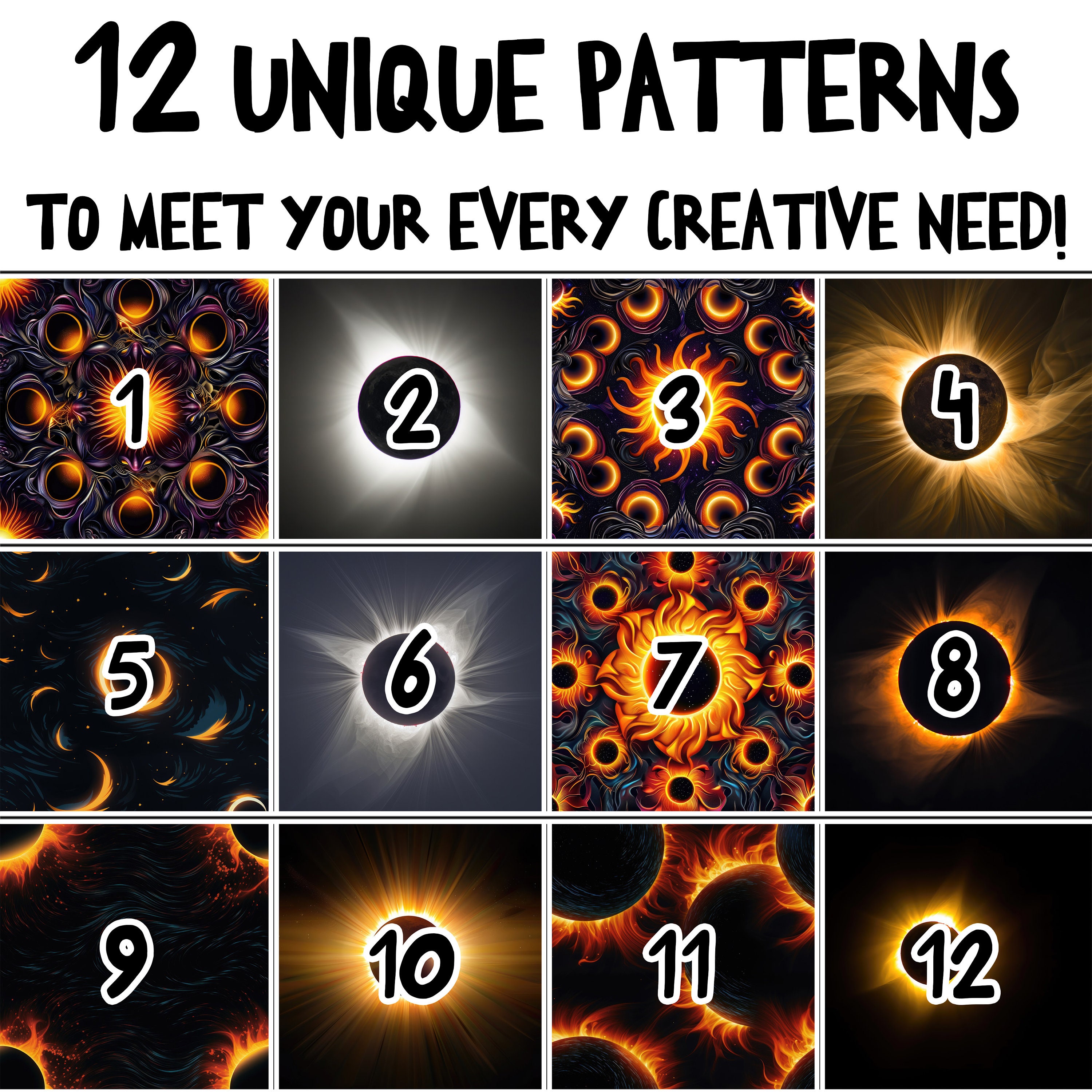 Total Solar Eclipse Digital Paper | Instant Download | Seamless ...