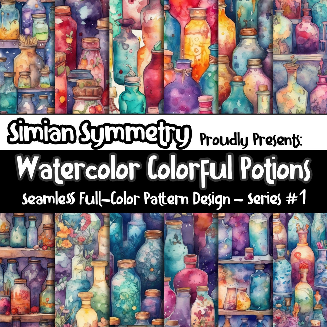 DIGITAL PAPER Colorful Potions Series 1 | Seamless Designs | Twelve ...