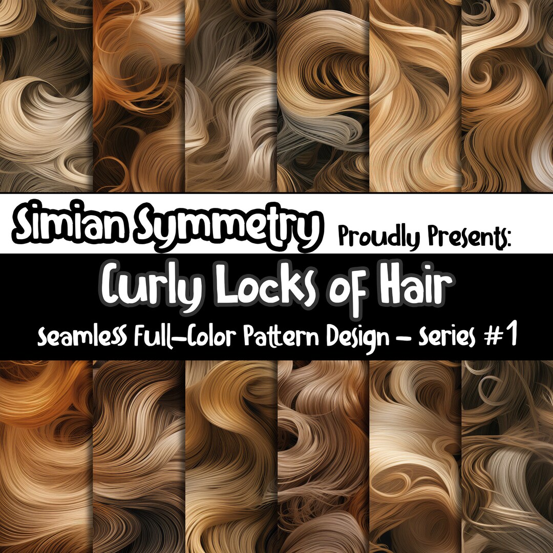 Curly Locks of Hair Digital Paper | Instant Download | Seamless ...