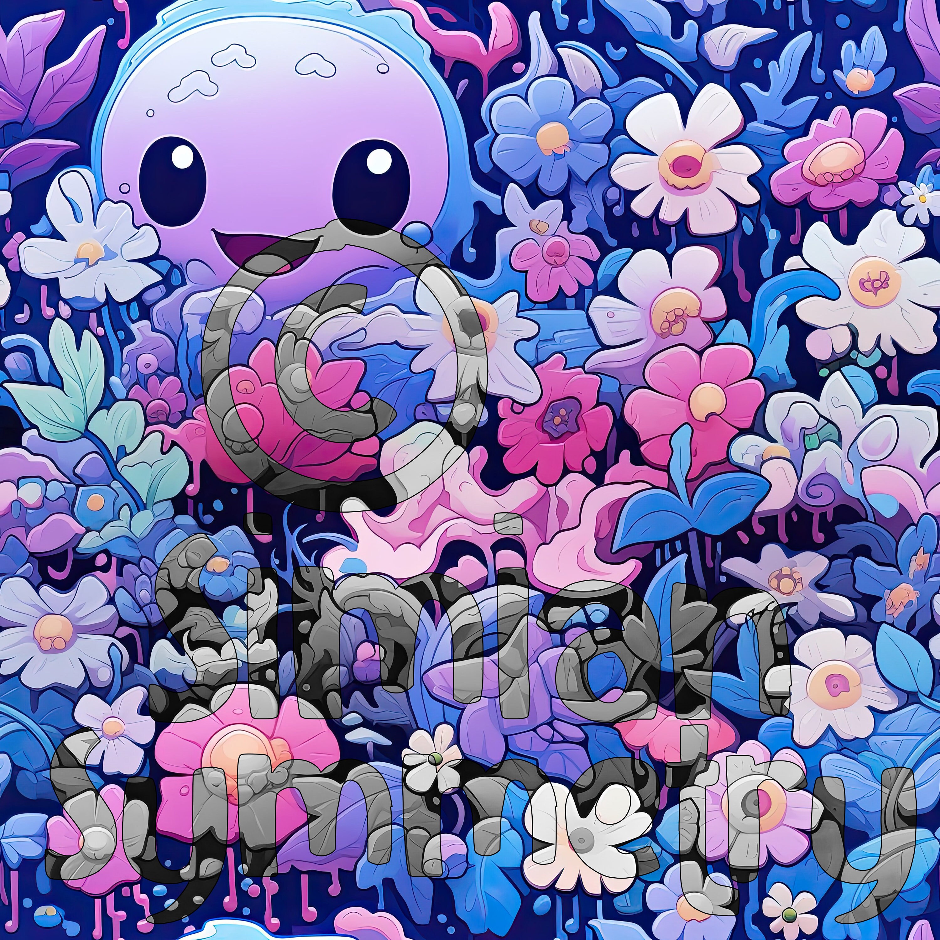 Anime Flower Ghost Digital Paper Instant Download Seamless Patterns ...