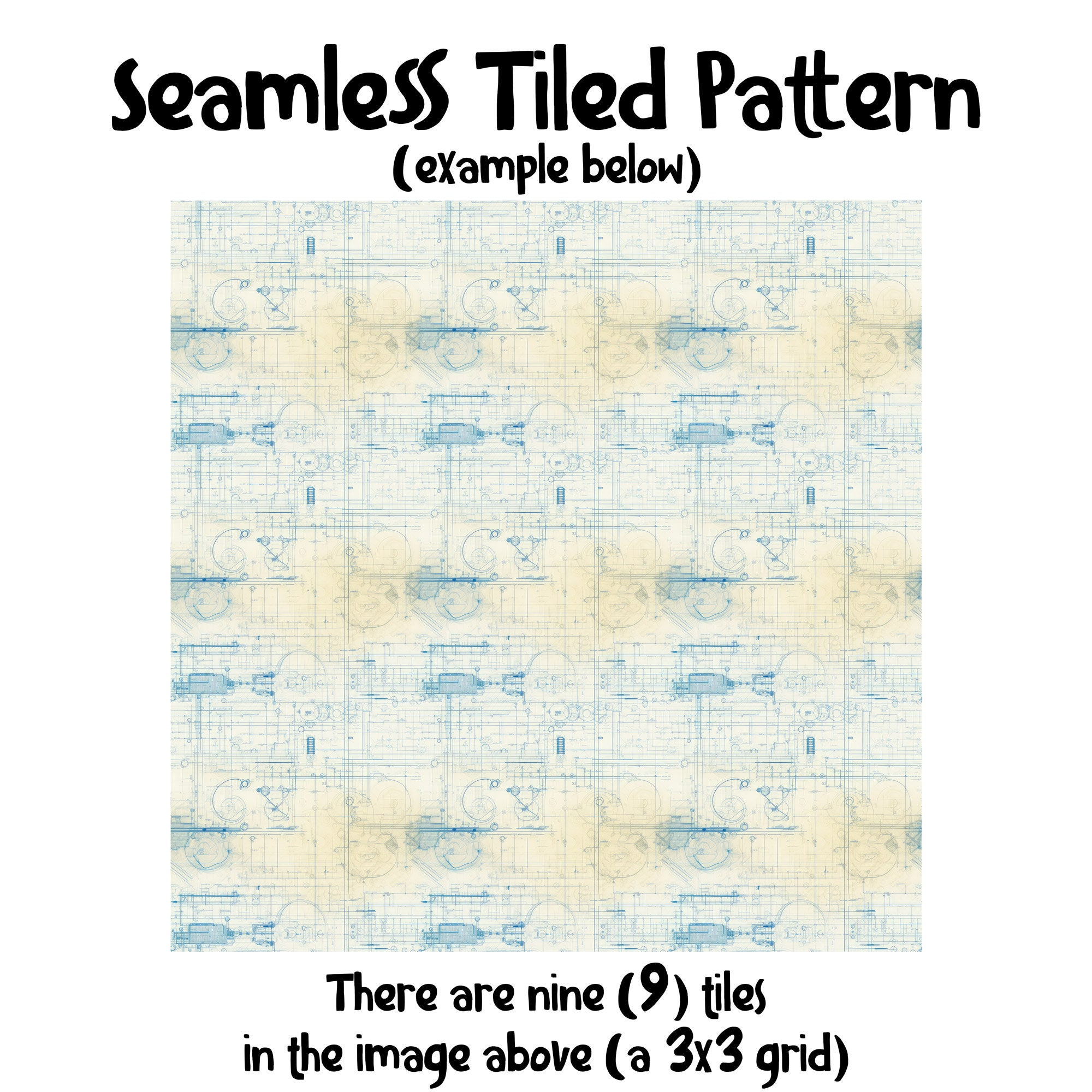 Technical Blueprints Digital Paper Blueprints Seamless Blueprints ...