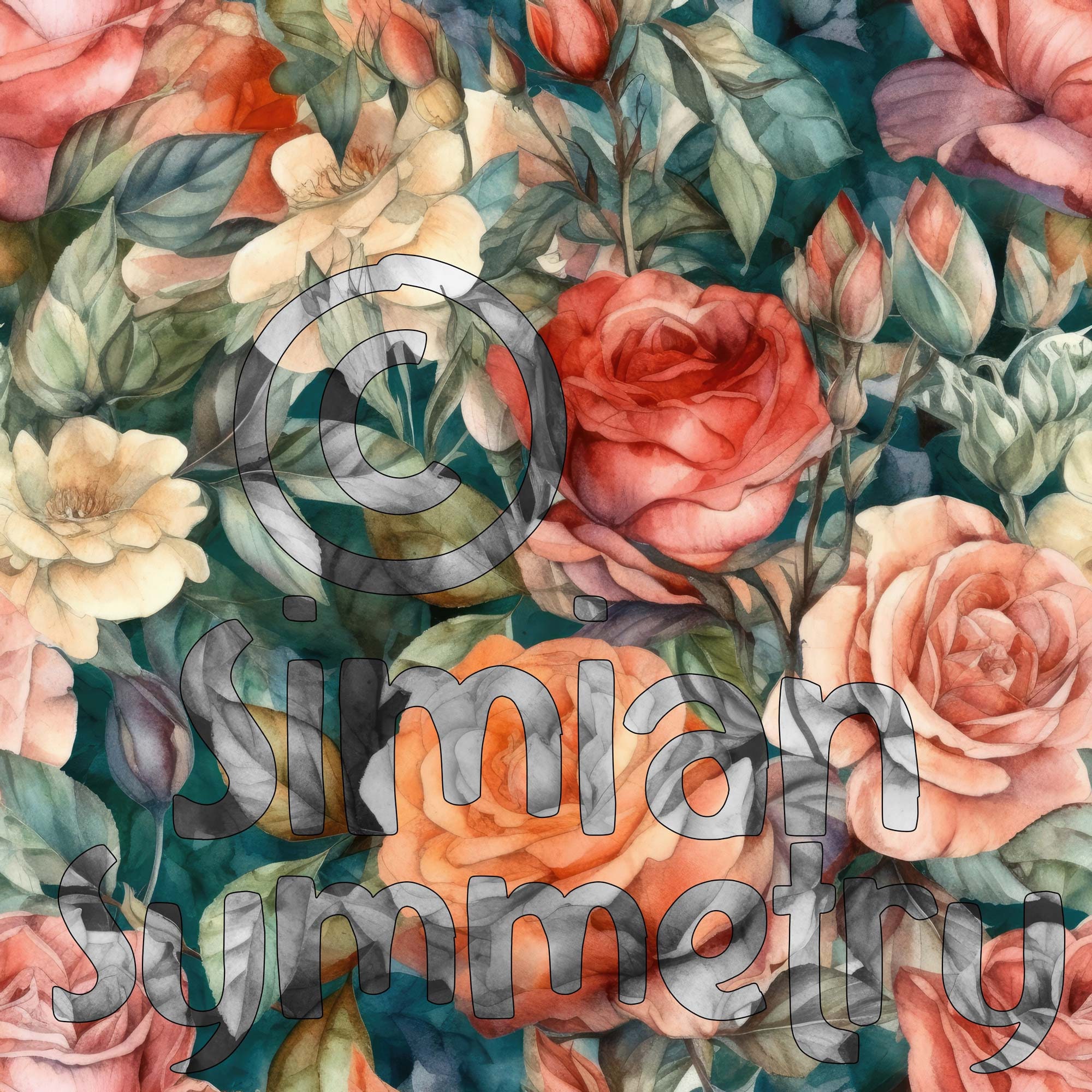 DIGITAL PAPER Watercolor Roses Series 1 Seamless Designs - Etsy