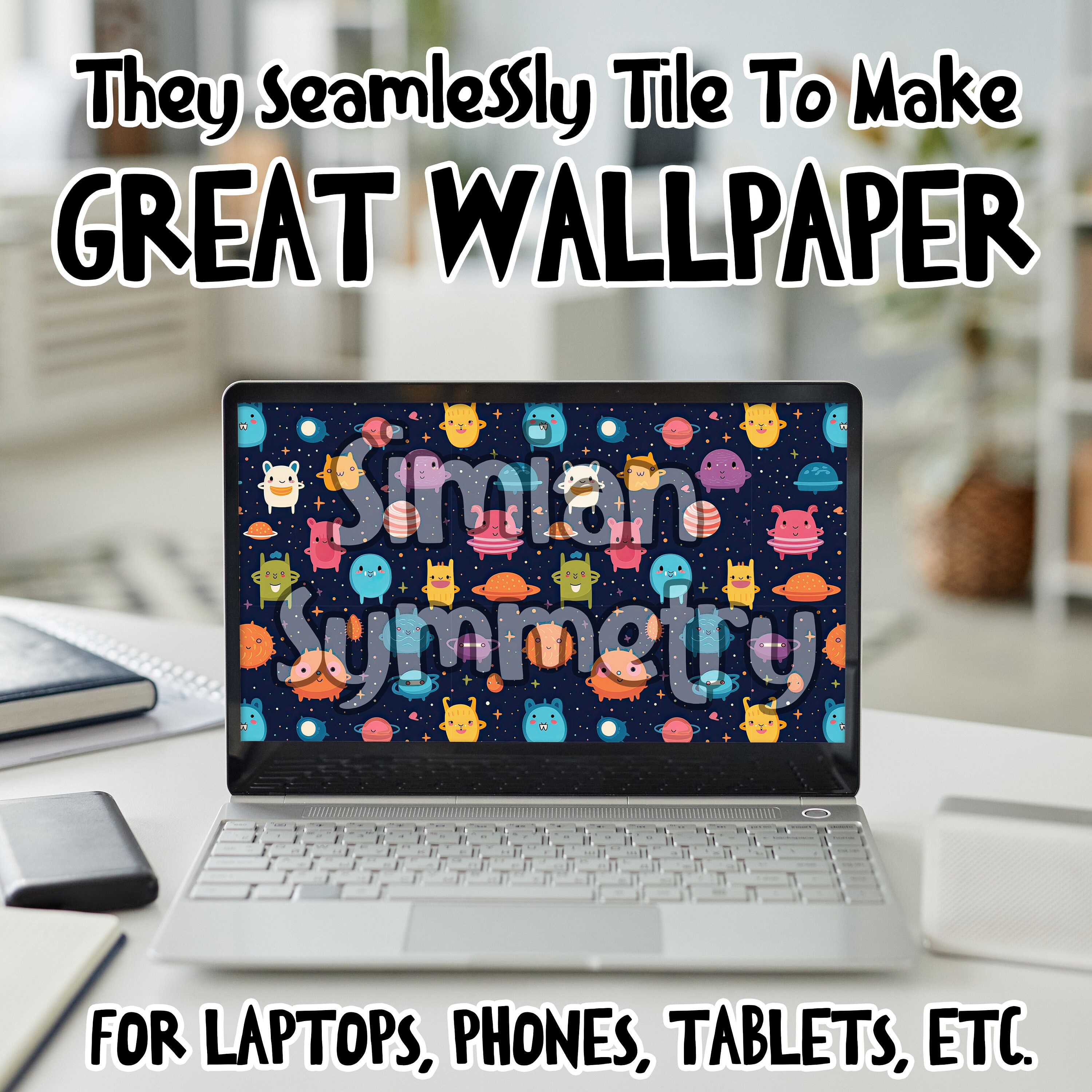 Cute Fuzzy Characters Digital Paper | Instant Download | Seamless ...
