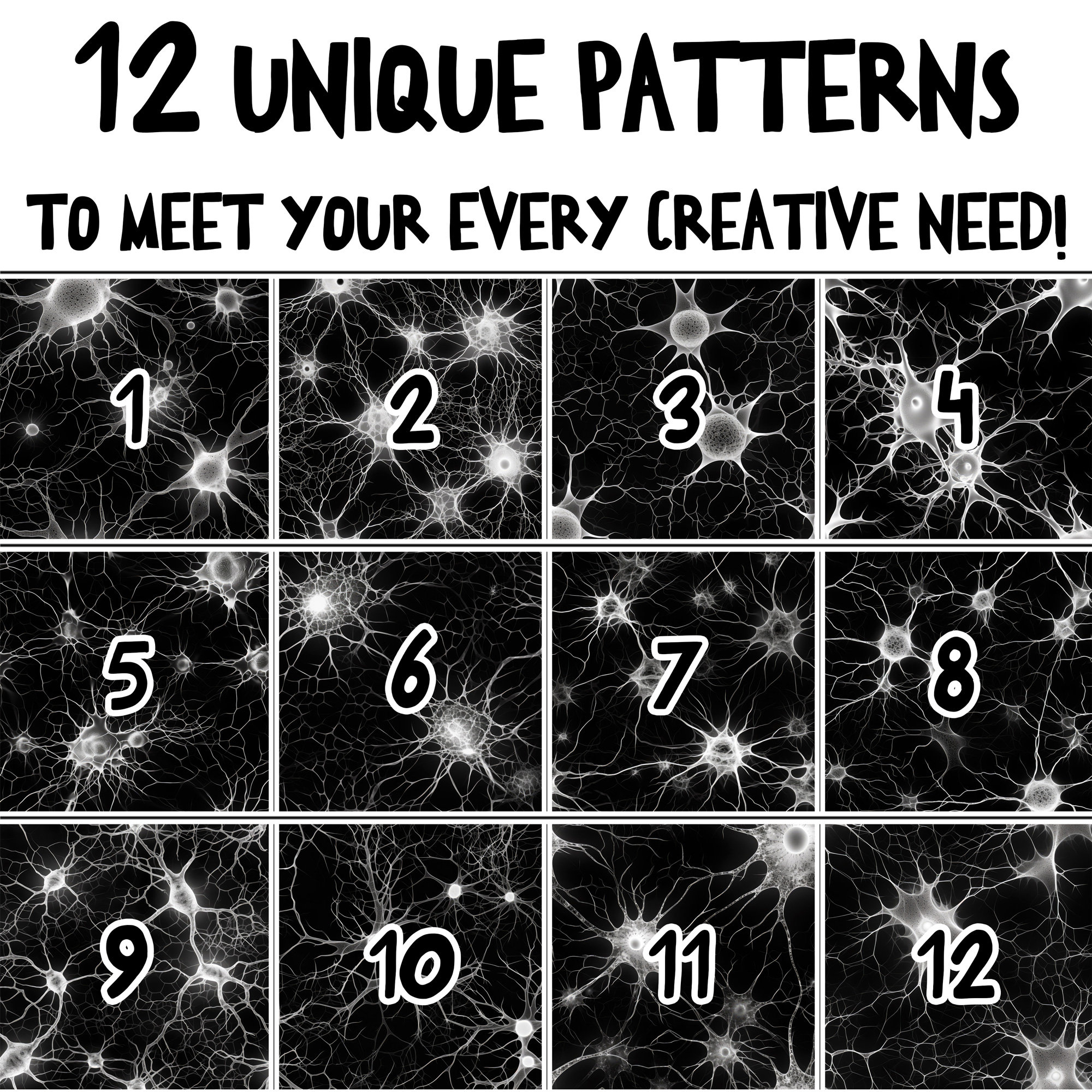 Ganglia Brain Neurons Digital Paper Instant Download Seamless Patterns ...