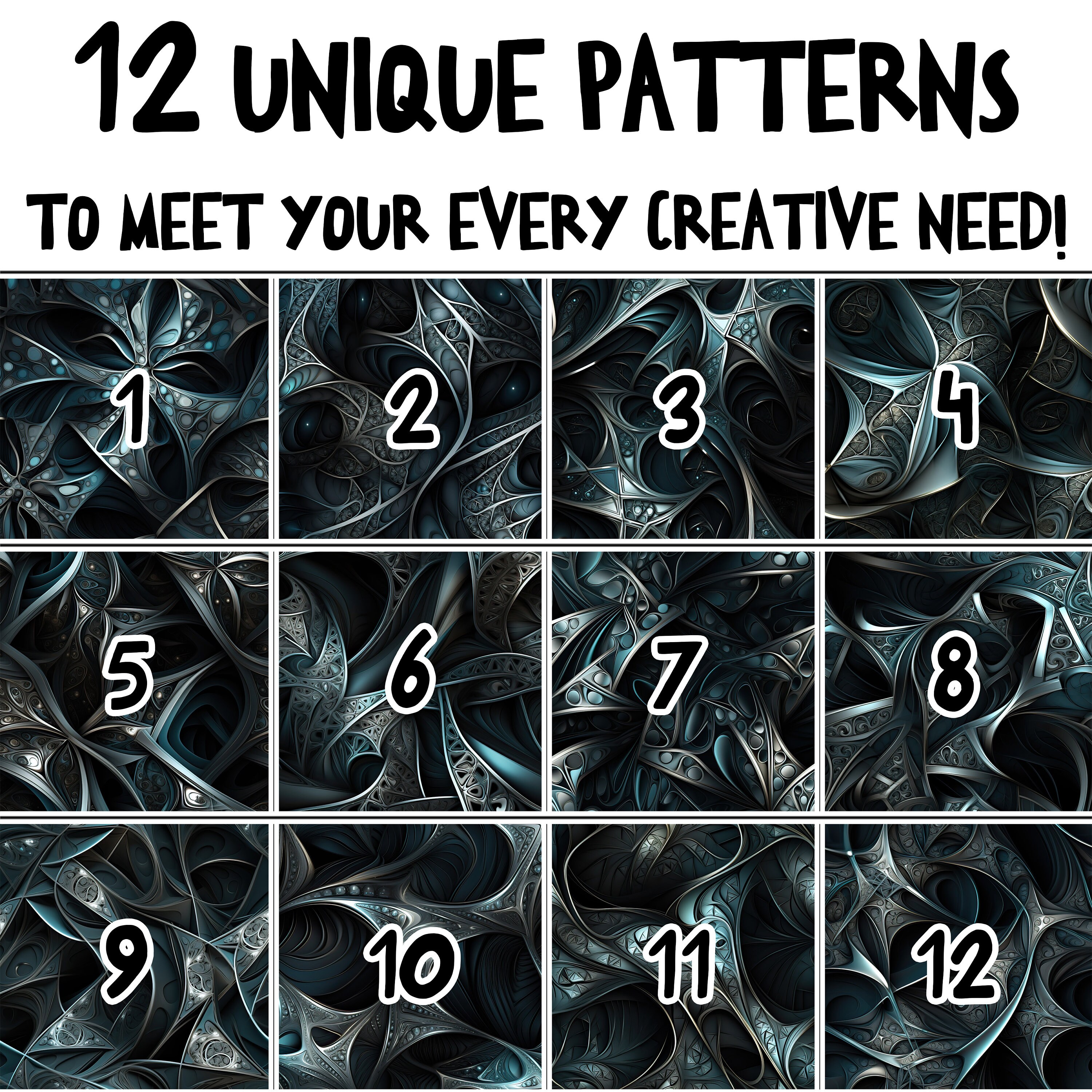 Fantasy Ethereal Digital Paper Instant Download Seamless Patterns ...