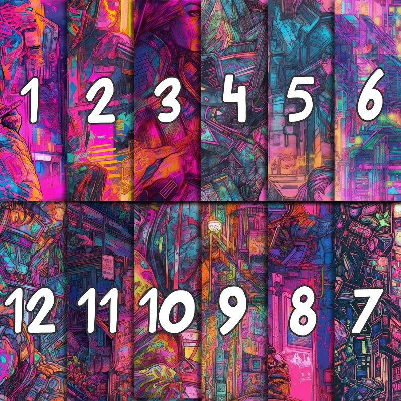 Cyberpunk Neon Digital Paper Cyberpunk Neon Seamless - Etsy