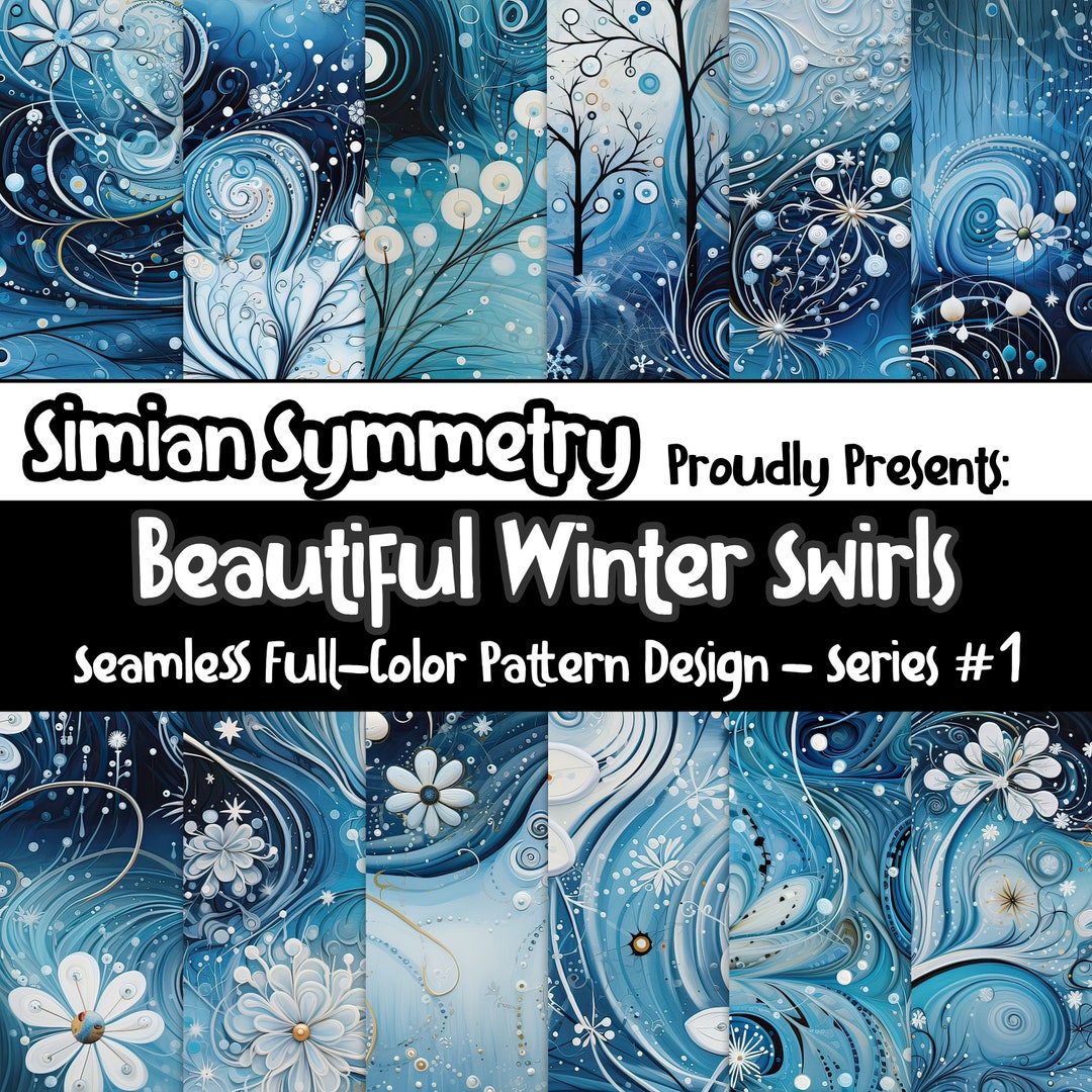 Beautiful Winter Swirls | Instant Download | Seamless Patterns | Snowy ...