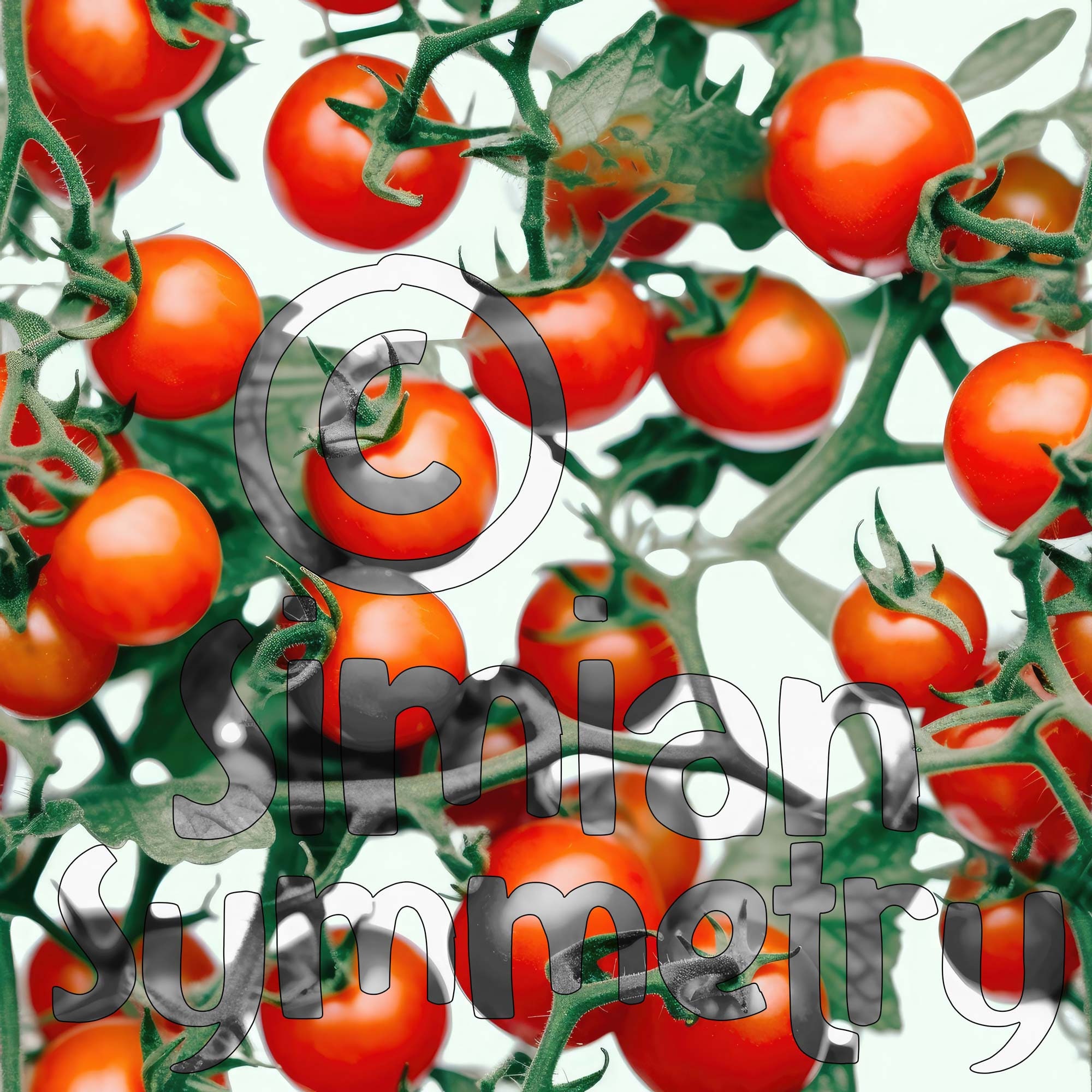 DIGITAL PAPER Cherry Tomatoes Series 1 Seamless Designs Twelve Colorful ...