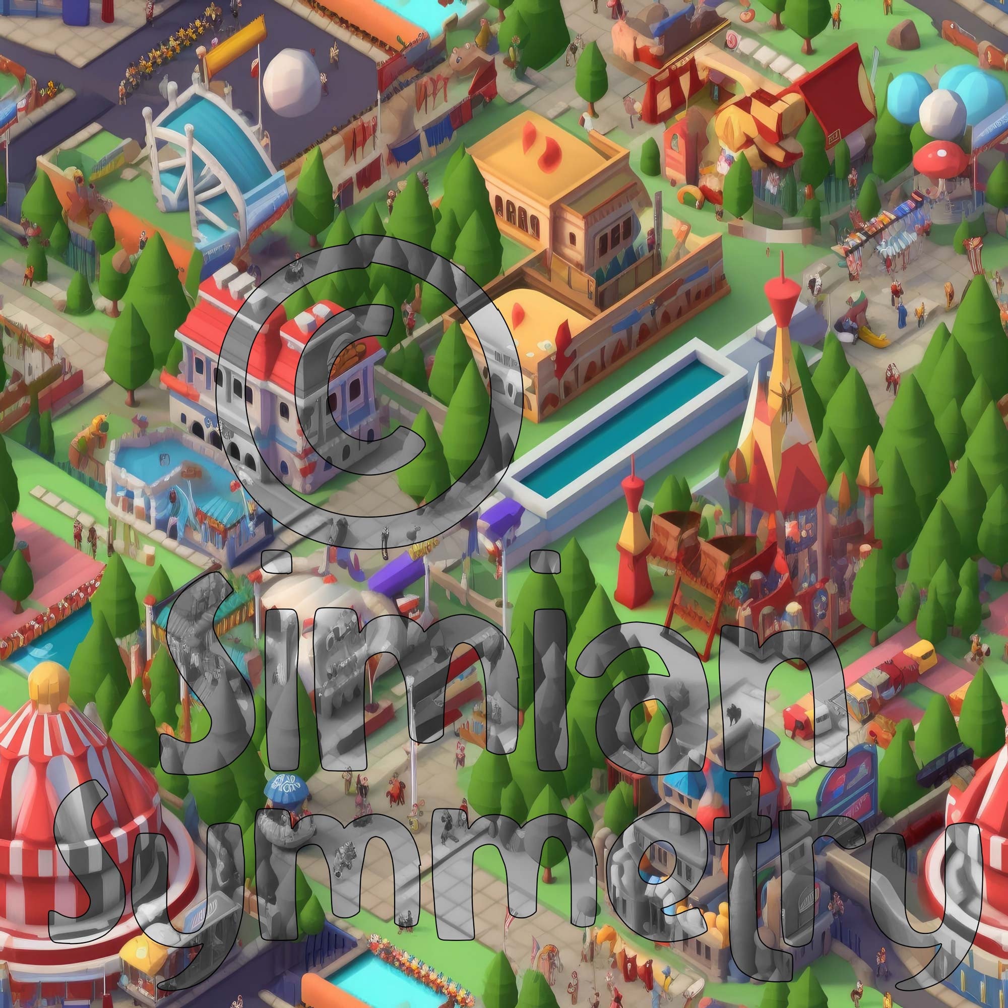 DIGITAL PAPER Isometric Amusement Parks Series 1 Seamless - Etsy