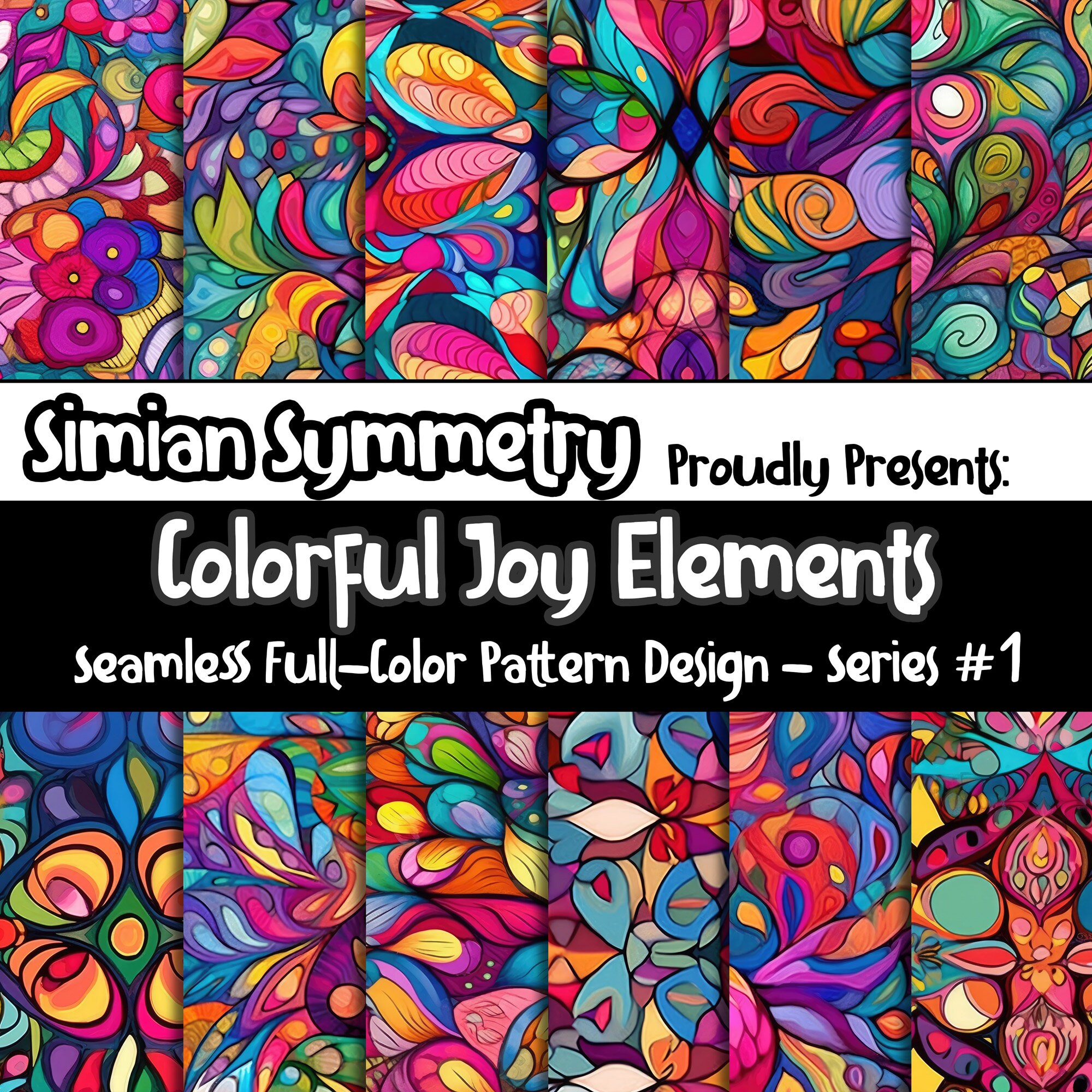 DIGITAL PAPER Colorful Joy Elements Series 1 Seamless - Etsy