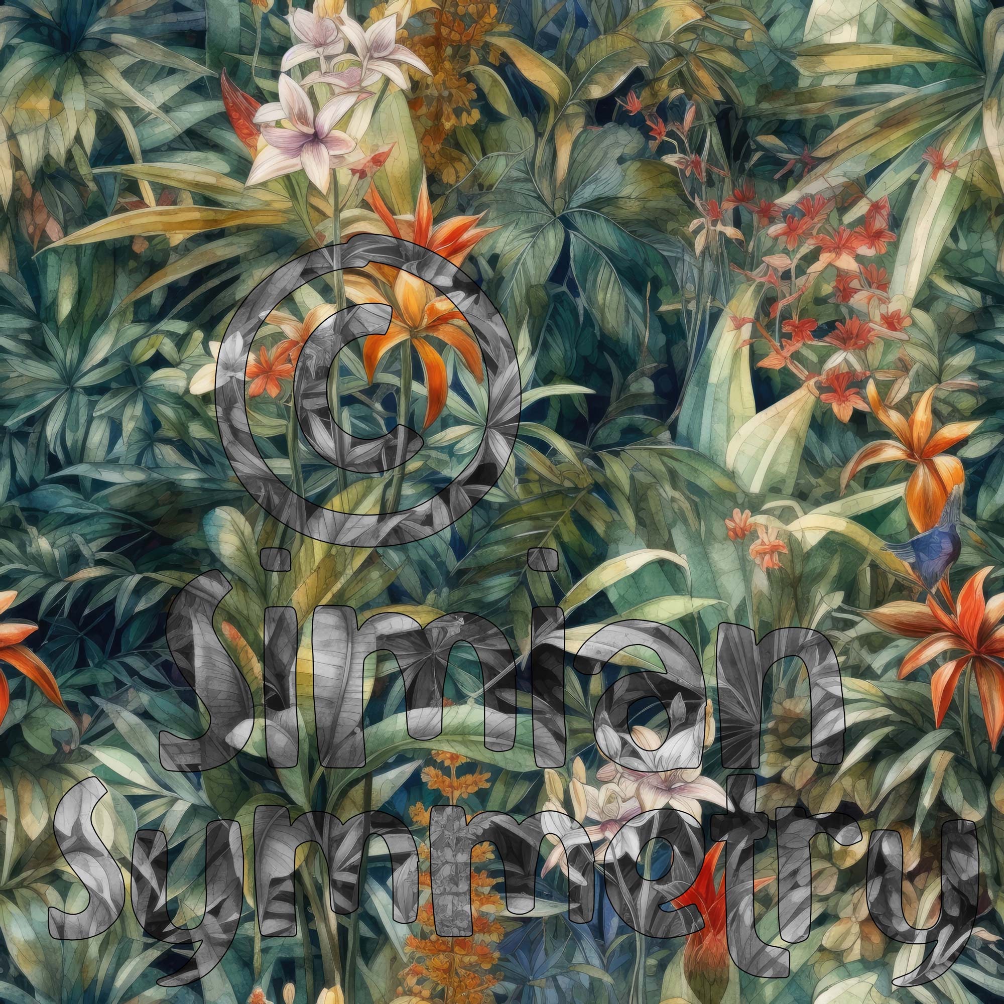 Tropical Flora Digital Paper Tropical Flora Seamless Tropical Flora ...