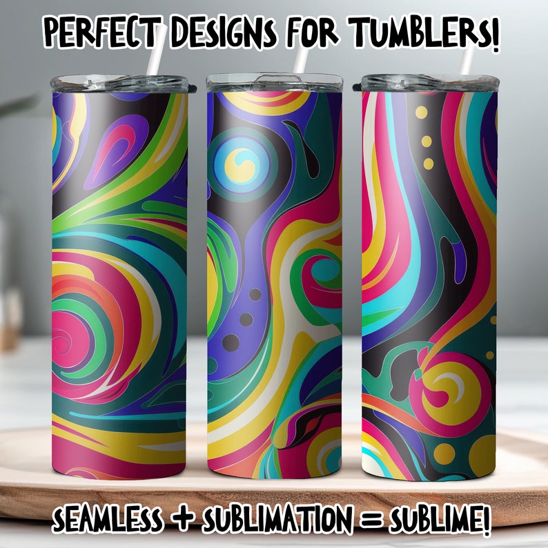 Psychedelic Hippie Swirls Digital Paper 60s Retro Pattern Instant ...
