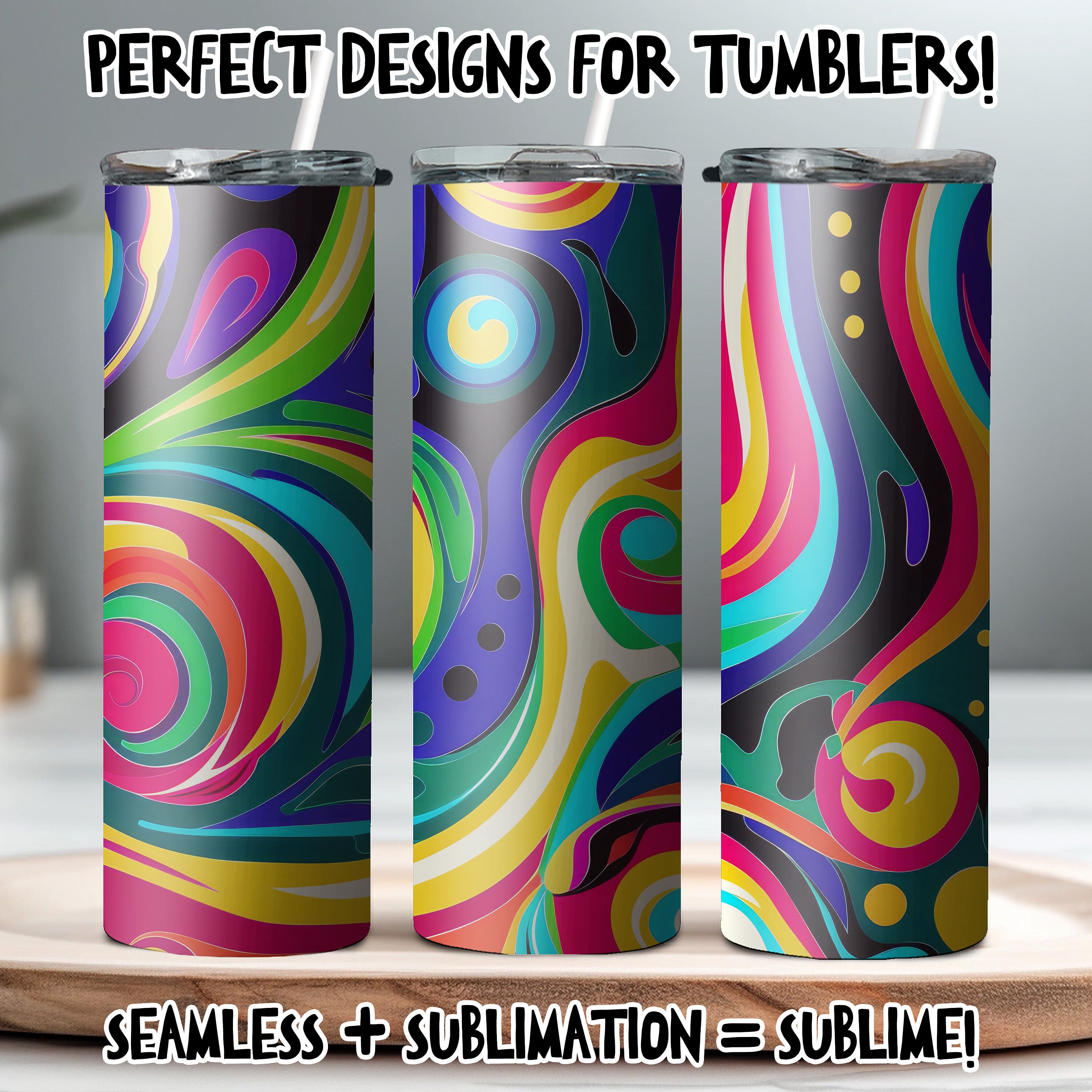 Psychedelic Hippie Swirls Digital Paper 60s Retro Pattern Instant ...