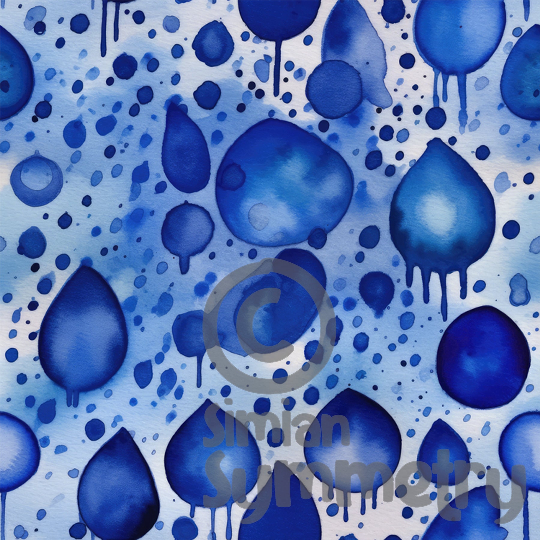 DIGITAL PAPER Watercolor Droplets Series 1 | Seamless Designs | Twelve ...