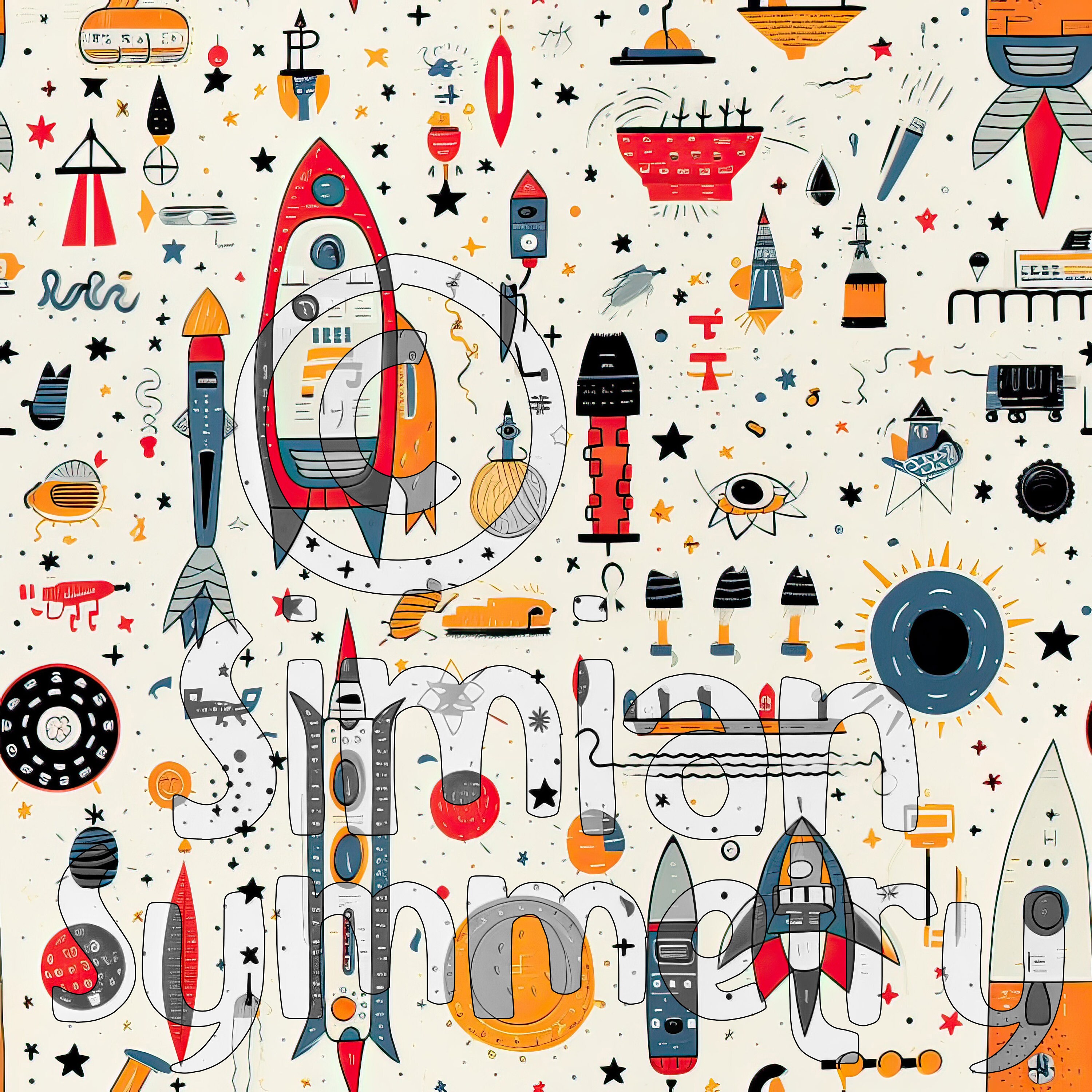 Rocket Ships Digital Paper Instant Download Seamless Patterns Kids ...