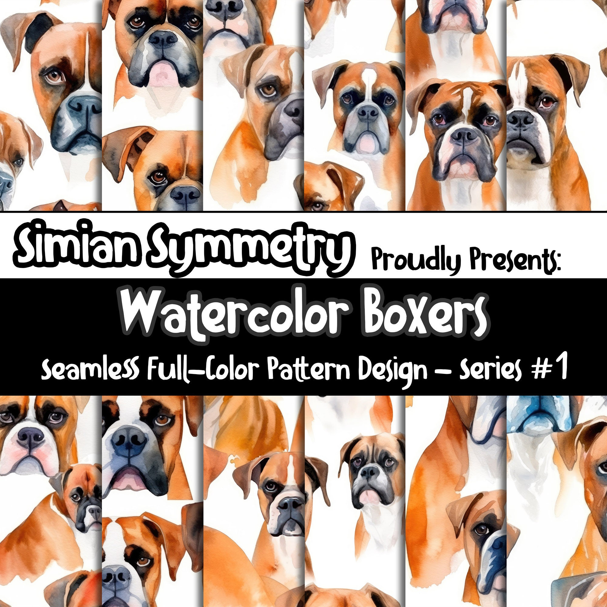 DIGITAL PAPER Watercolor Boxers Series 1 Seamless Designs - Etsy