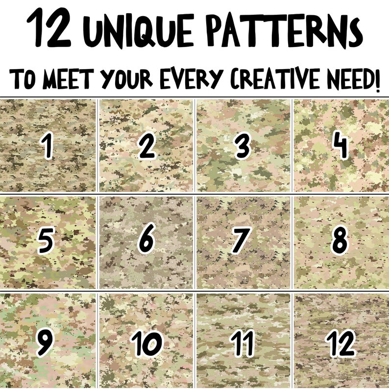 Army Combat Camo Digital Paper | Instant Download | Seamless Patterns ...