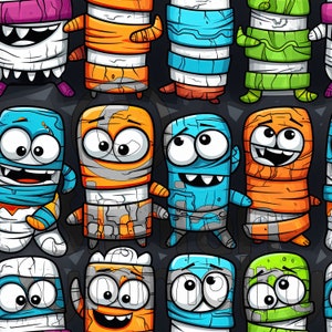 Mummy Wraps Digital Paper | Instant Download | Seamless Patterns ...