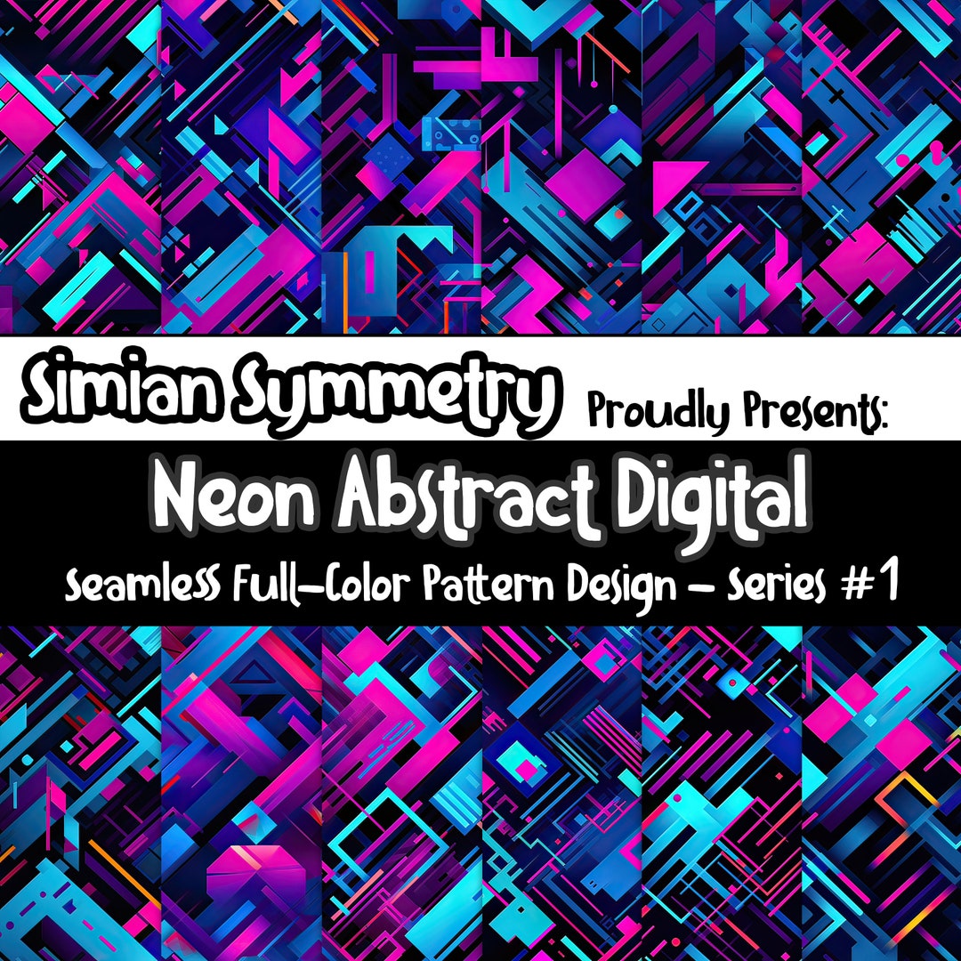 Neon Abstracts Digital Paper | Instant Download | Seamless Patterns ...