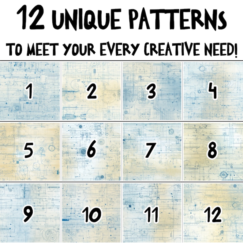 Technical Blueprints Digital Paper Blueprints Seamless Blueprints ...