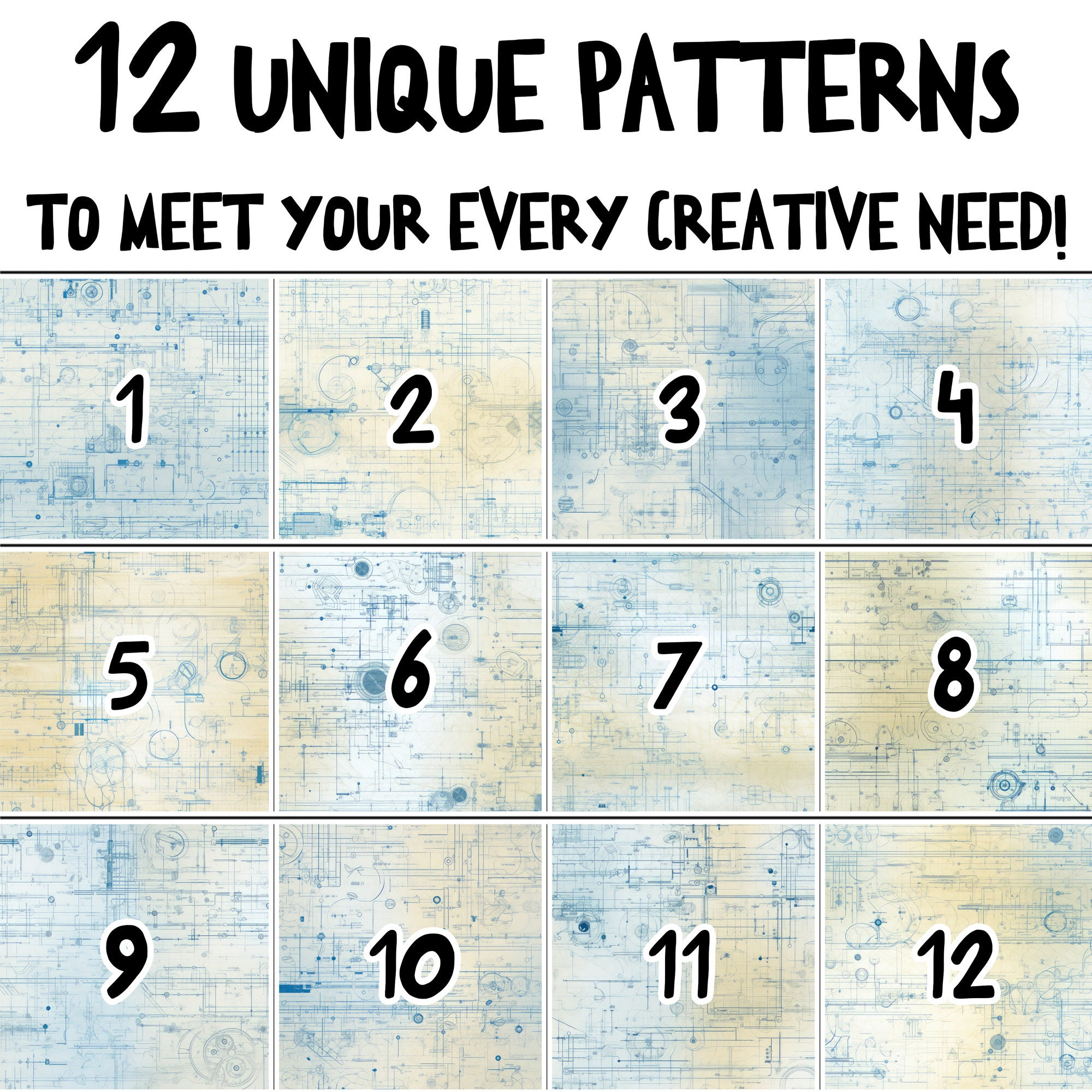 Technical Blueprints Digital Paper | Blueprints Seamless | Blueprints ...