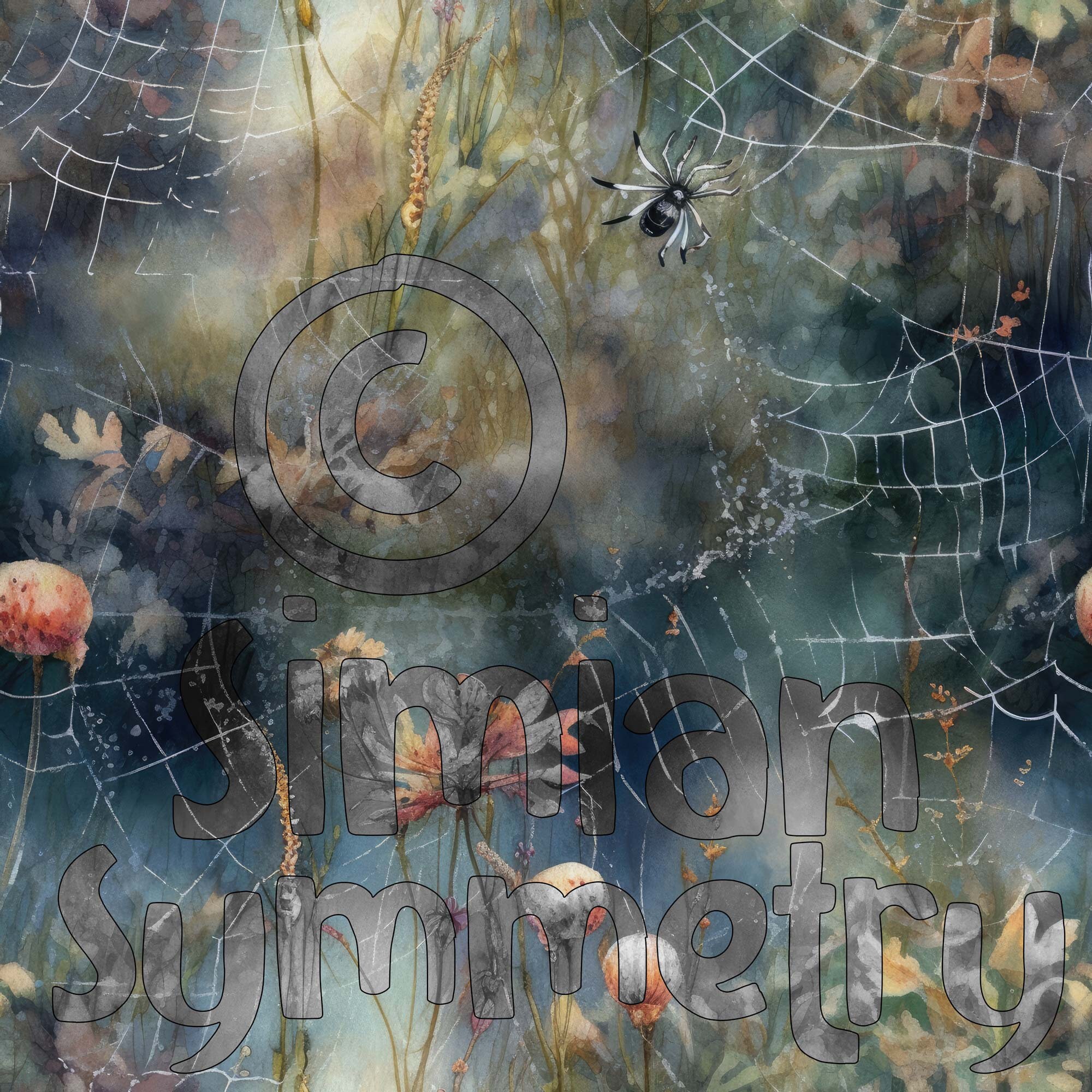 DIGITAL PAPER Spider Webs Series 1 Seamless Designs Twelve Colorful ...