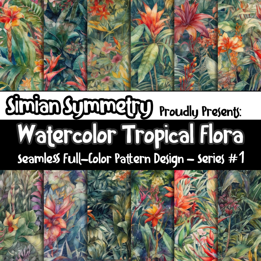 Tropical Flora Digital Paper | Tropical Flora Seamless | Tropical Flora ...