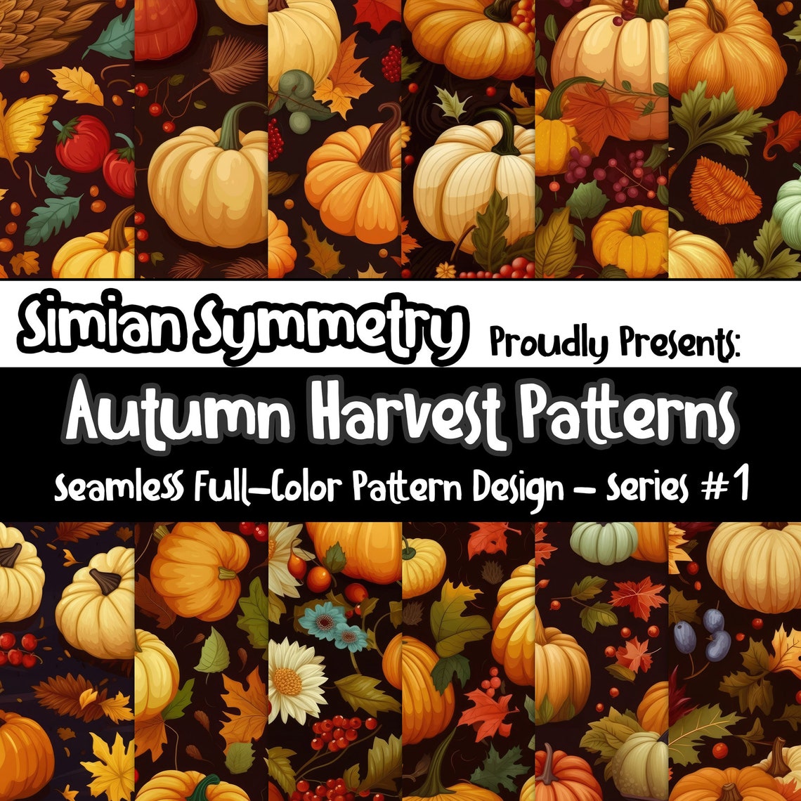 Autumn Harvest Patterns Digital Paper Instant Download - Etsy