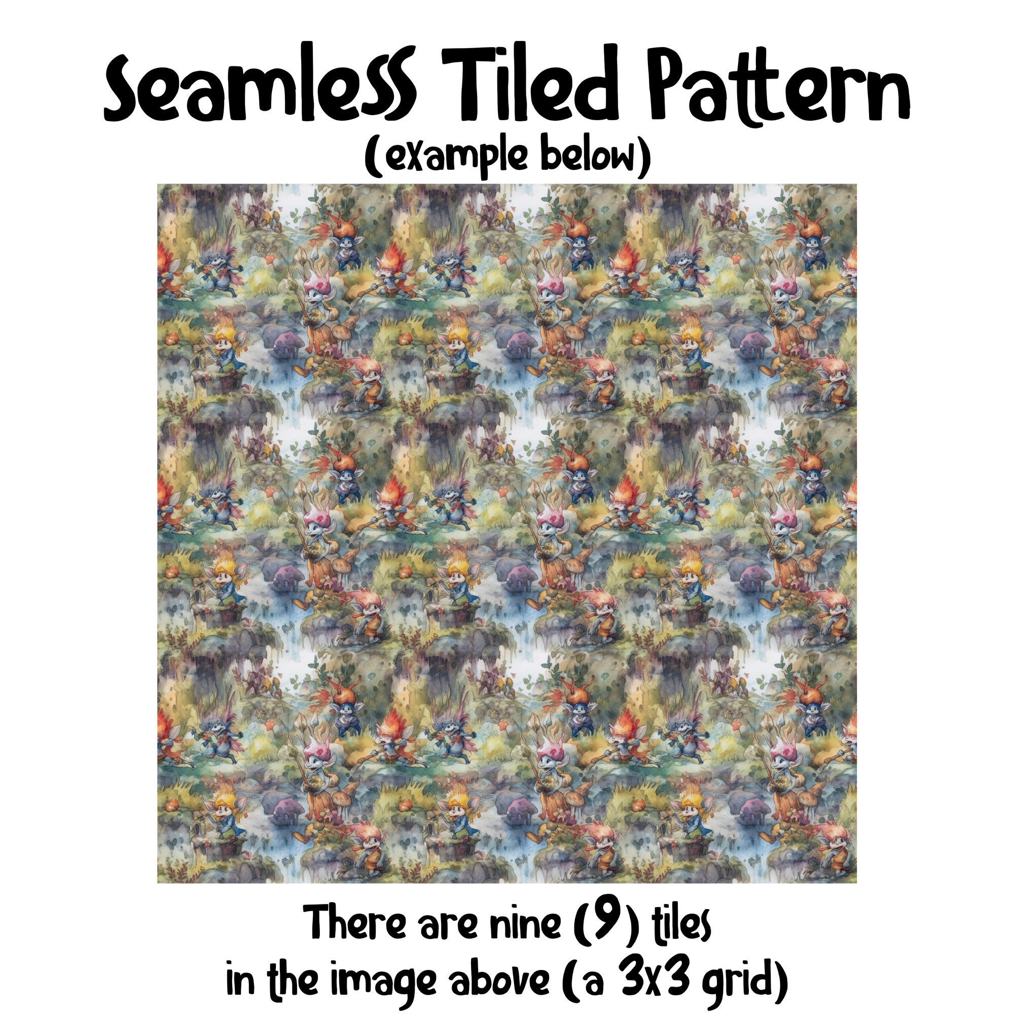 DIGITAL PAPER Goblins Trolls Series 1 Seamless Designs - Etsy