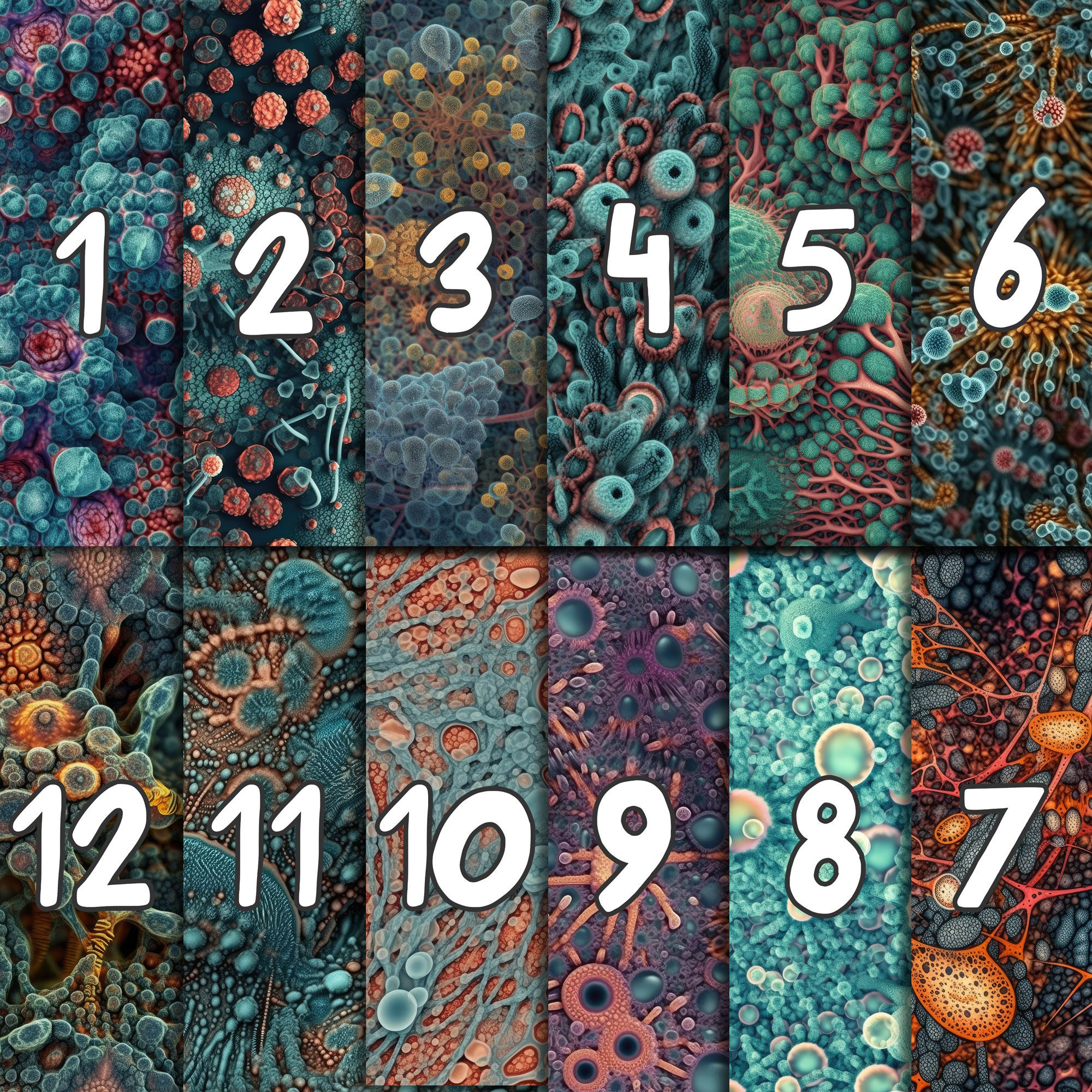 DIGITAL PAPER Microscopic Universe Series 1 Seamless Designs - Etsy