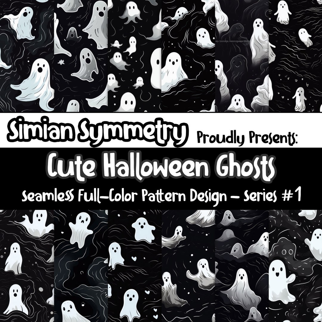 Cute Spooky Halloween Ghosts Digital Paper | Instant Download ...