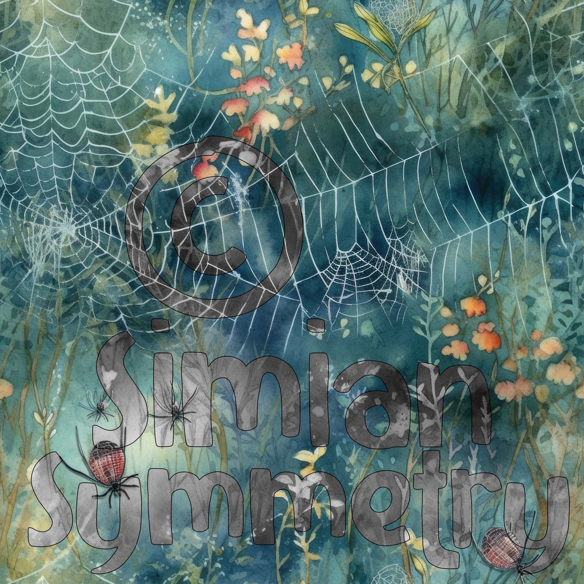 DIGITAL PAPER Spider Webs Series 1 Seamless Designs Twelve Colorful ...