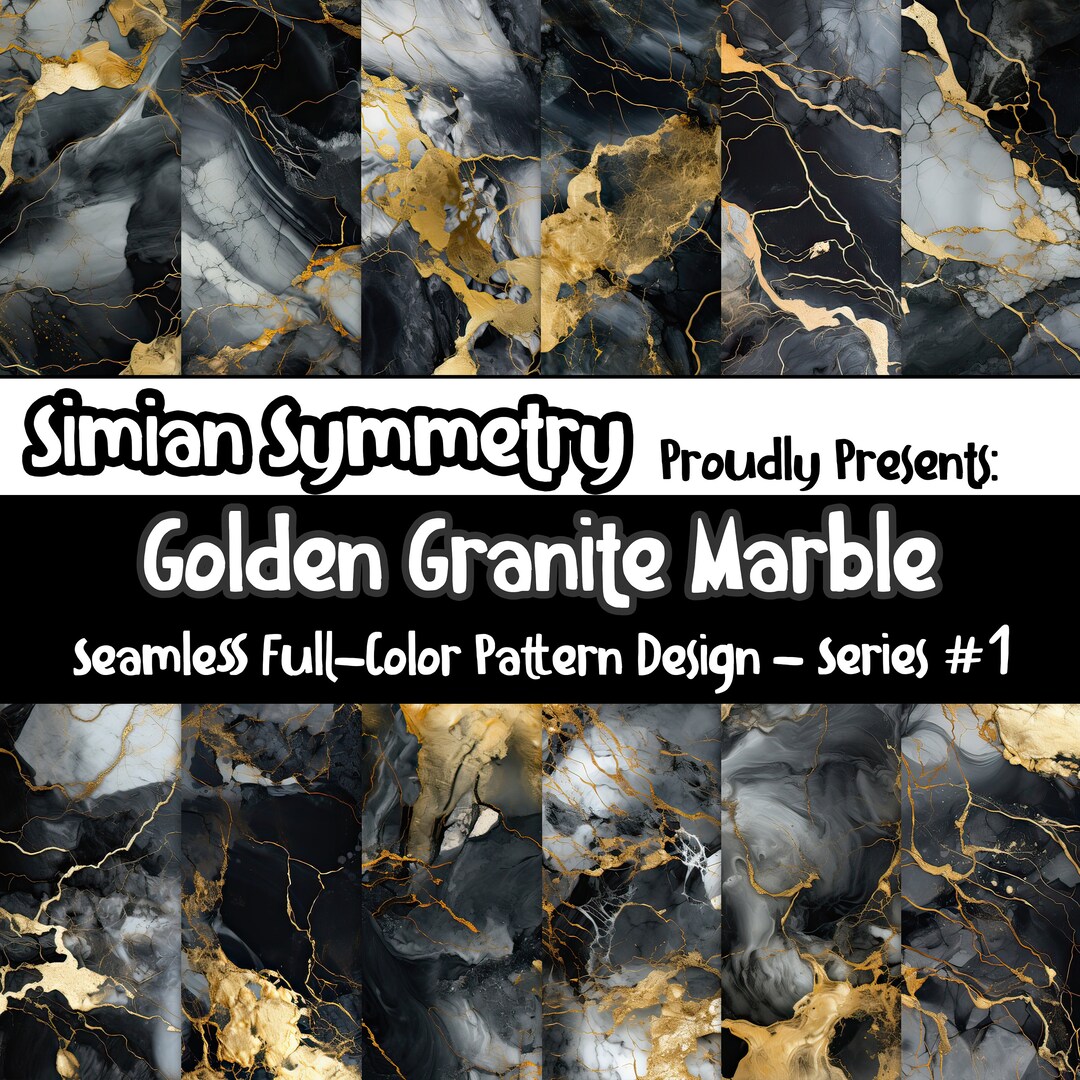 Golden Granite Marble Digital Paper | Instant Download | Seamless ...