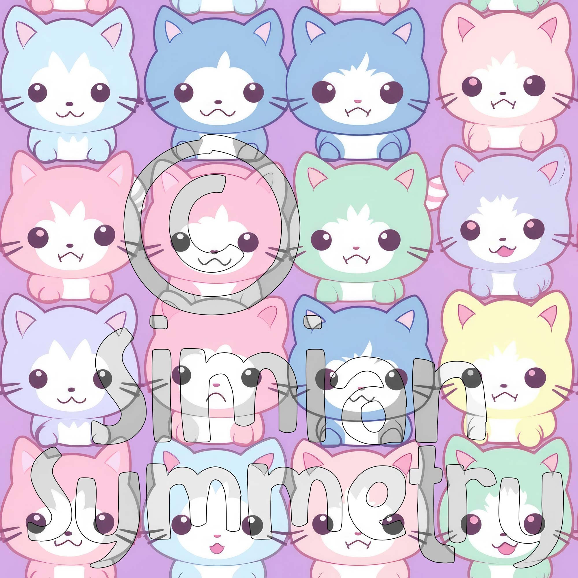 DIGITAL PAPER Cute Kawaii Kitties Series 1 Seamless Designs Twelve ...