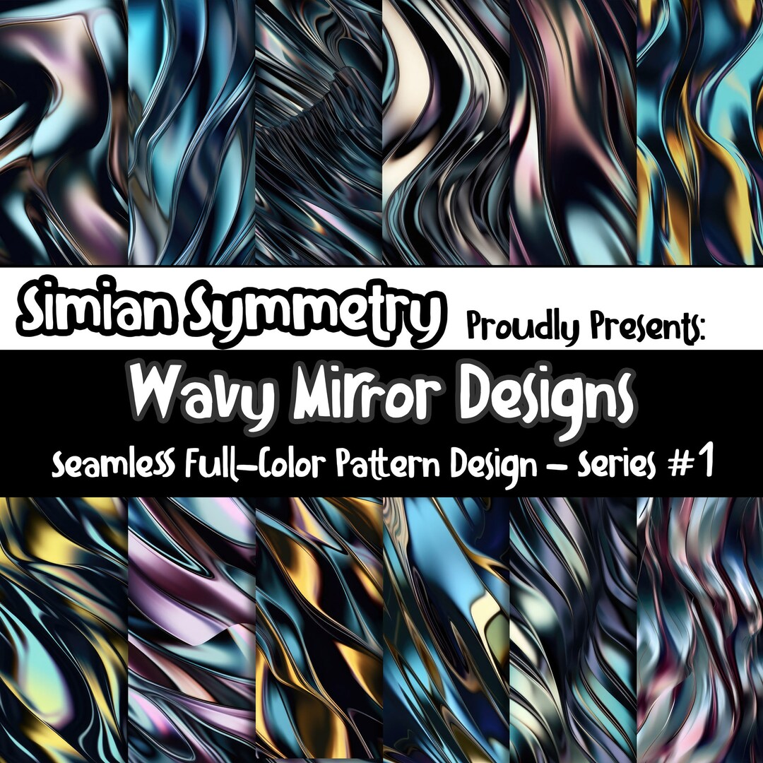 DIGITAL PAPER Wavy Mirror Designs Series 1 | Seamless Designs | Twelve ...